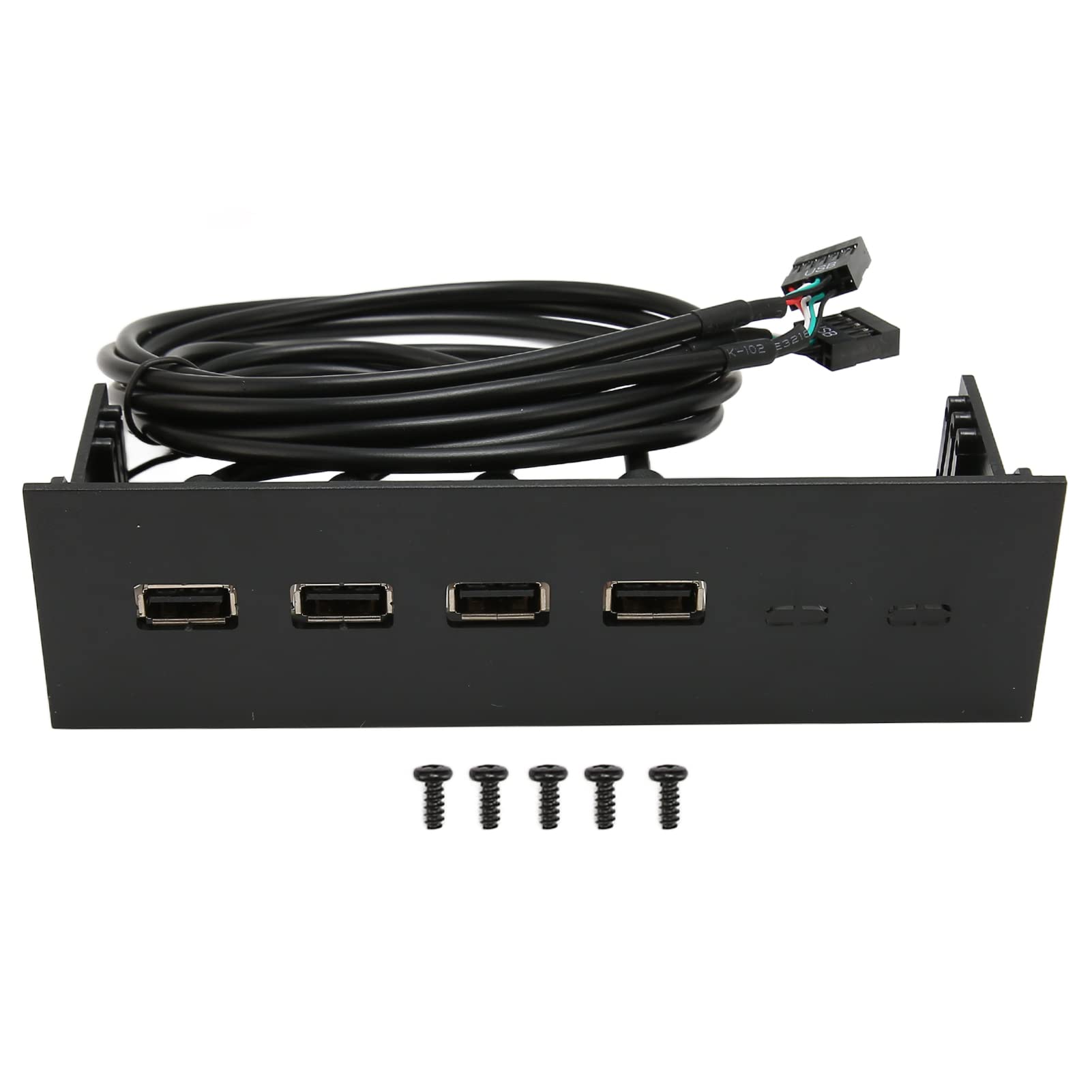 VINGVO Optical Drive Front Panel, 4 Ports Sturdy Metal Construction USB2.0 Hub Front Panel for 5.25 Inch PC Computer Case