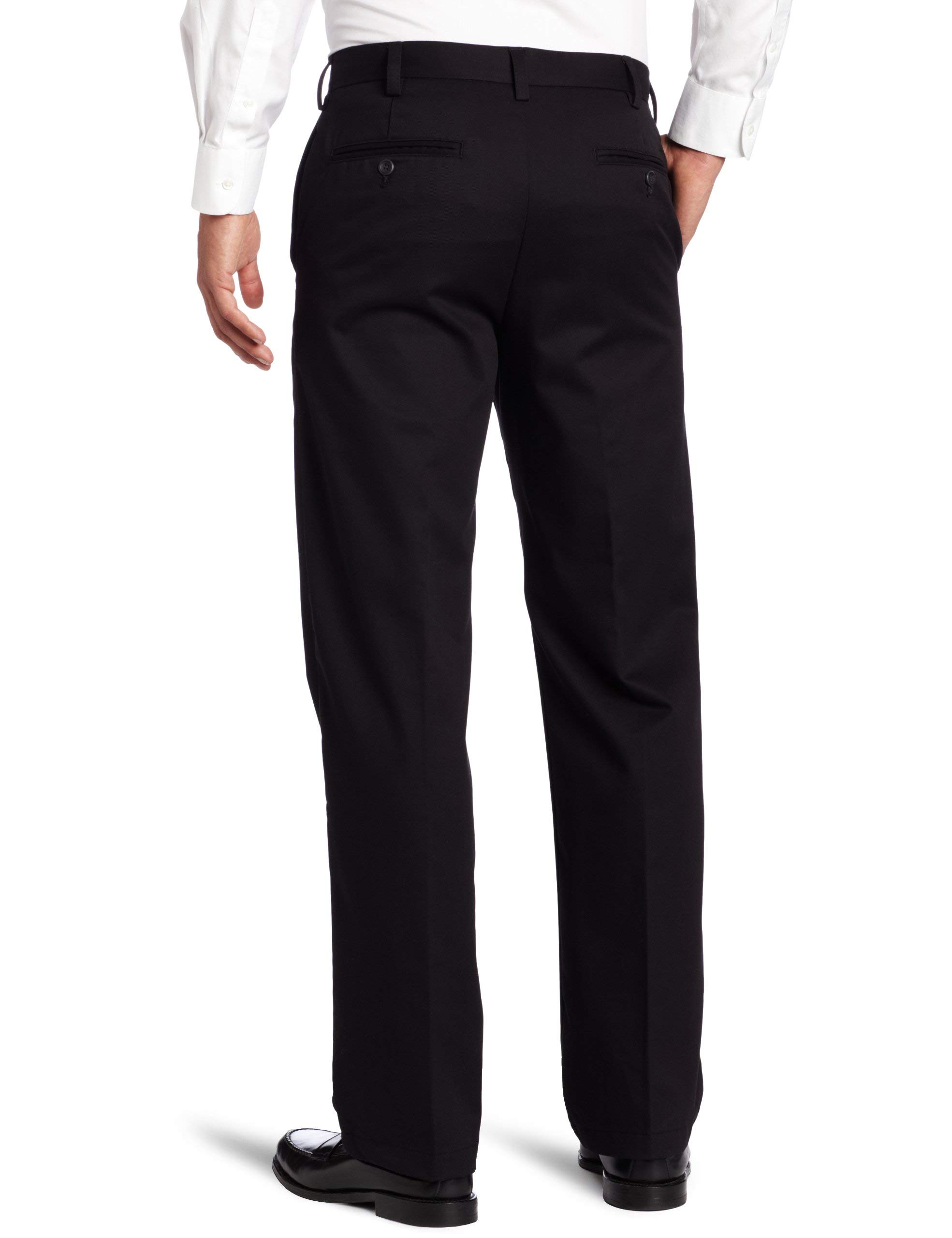 IZOD Men's American Chino Flat-Front Straight-Fit Pants, Black, 34W x 32L