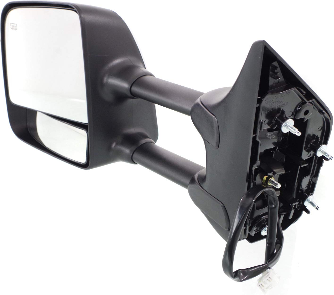 Kool-Vue Driver Side Mirror Compatible with 2004-2015 Nissan Titan Manual Folding, Heated, Chrome, With Blind Spot Glass, Towing, Power Glass, Black base - NI1320202
