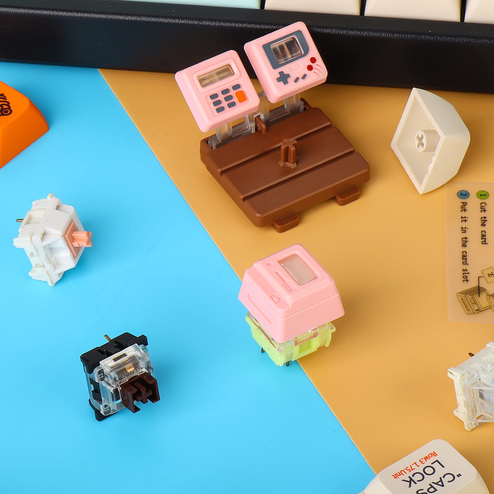 YIMAGUJRX DIY Keycaps for ESC Key, Customized Keycaps with Classic Retro Translucent Design for Mechanical Gaming Keyboard (White)