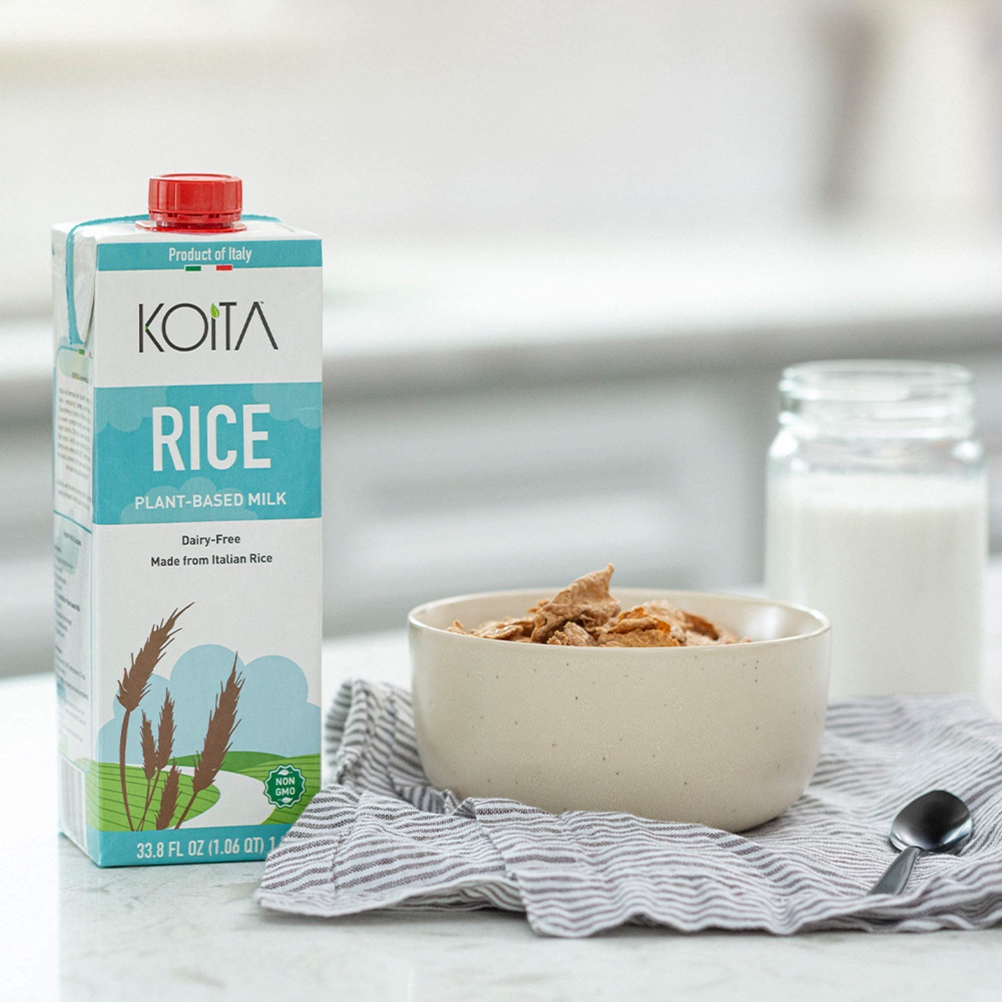 Koita Italian Rice Milk, Non Dairy, Plant-Based, Non GMO, Vegan, Shelf Stable 1L (6-pack)