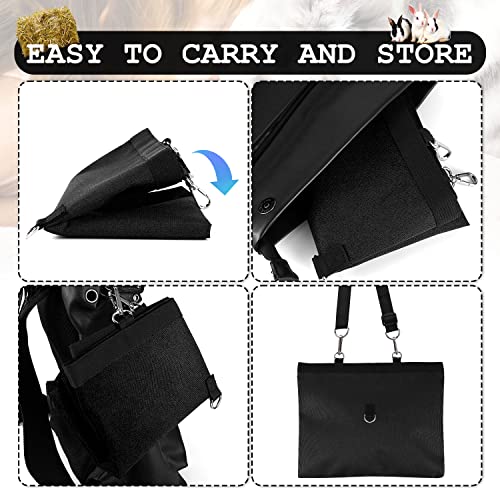 无品牌 Rabbit Hay Feeder Bag Timothy hay Dispenser Feeding Bag Small Animal hay Feeder Bag Hanging Feeder Bag for Rabbit Guinea Pig Chinchilla Hamster Small Animal hay Storage(1 Black)