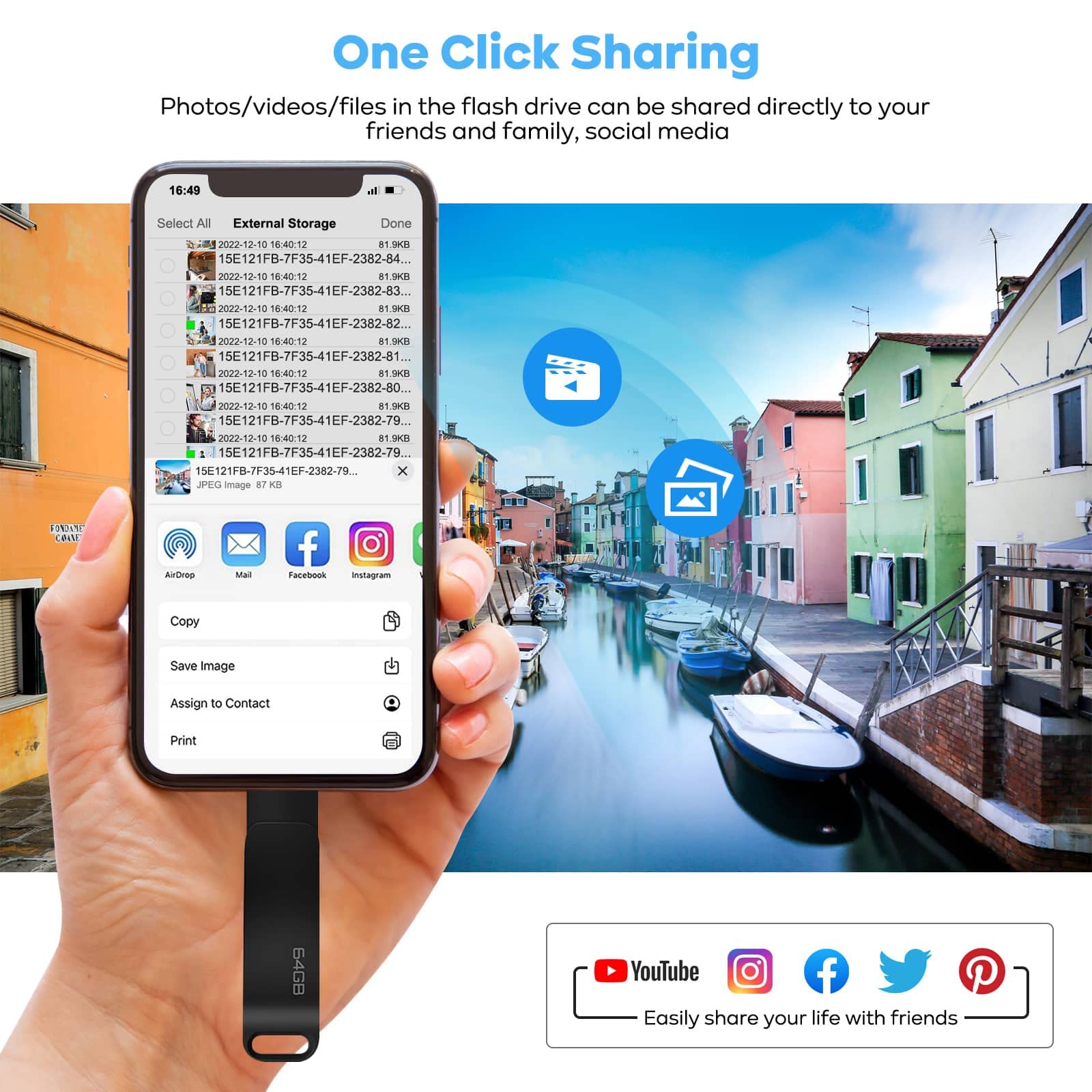 USB C Thumb Drive, Miaguroo 64GB Flash Drive, 2 in 1 Photo Stick for Android Phones, PC, Laptop, Tablet, Mac, MacBook - Black