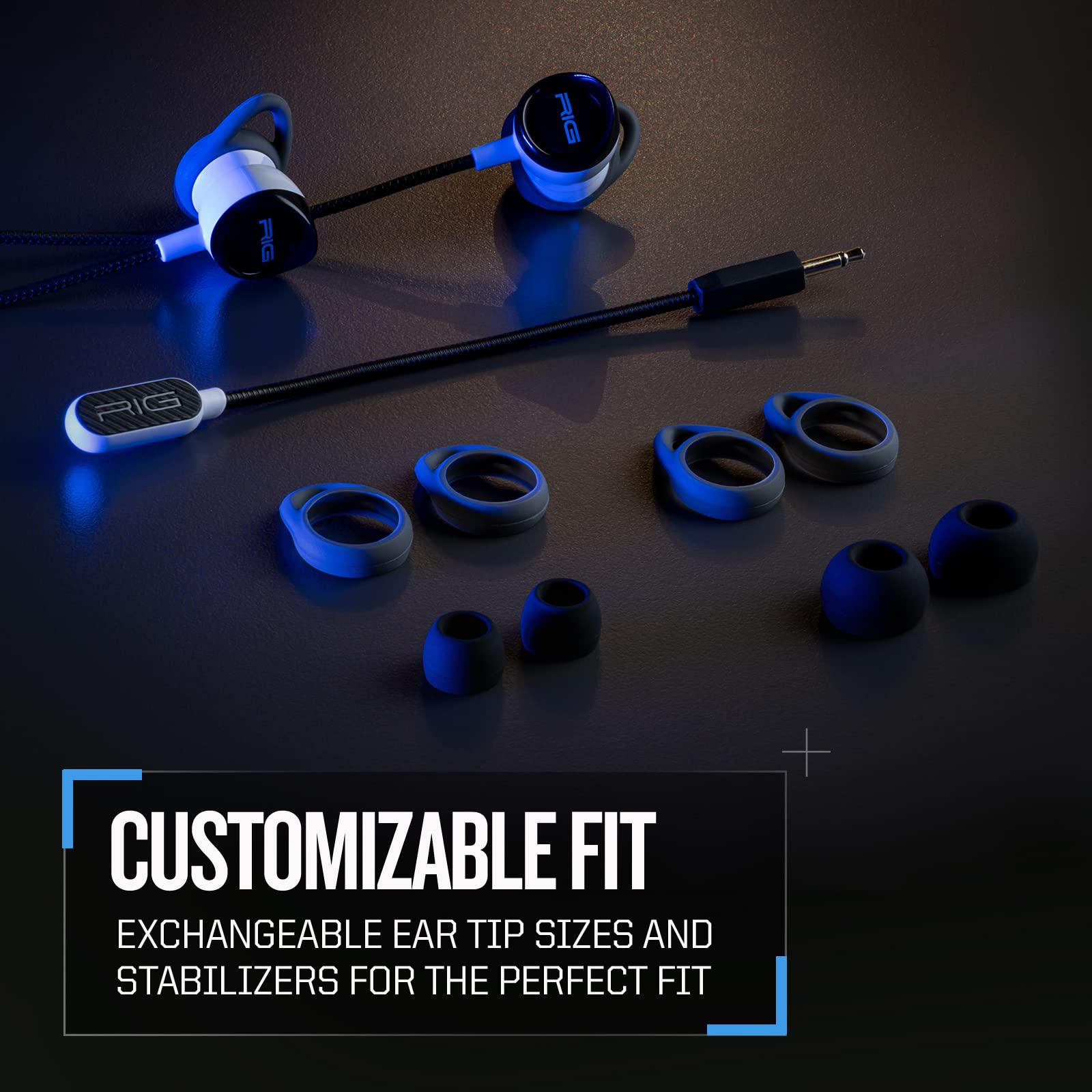RIG 200HS Performance Gaming Earbud Headset with Detachable Microphone Officially Licensed for PlayStation PS5, PS4, PSVR, PSVR2 - Universal 3.5mm - Black/White