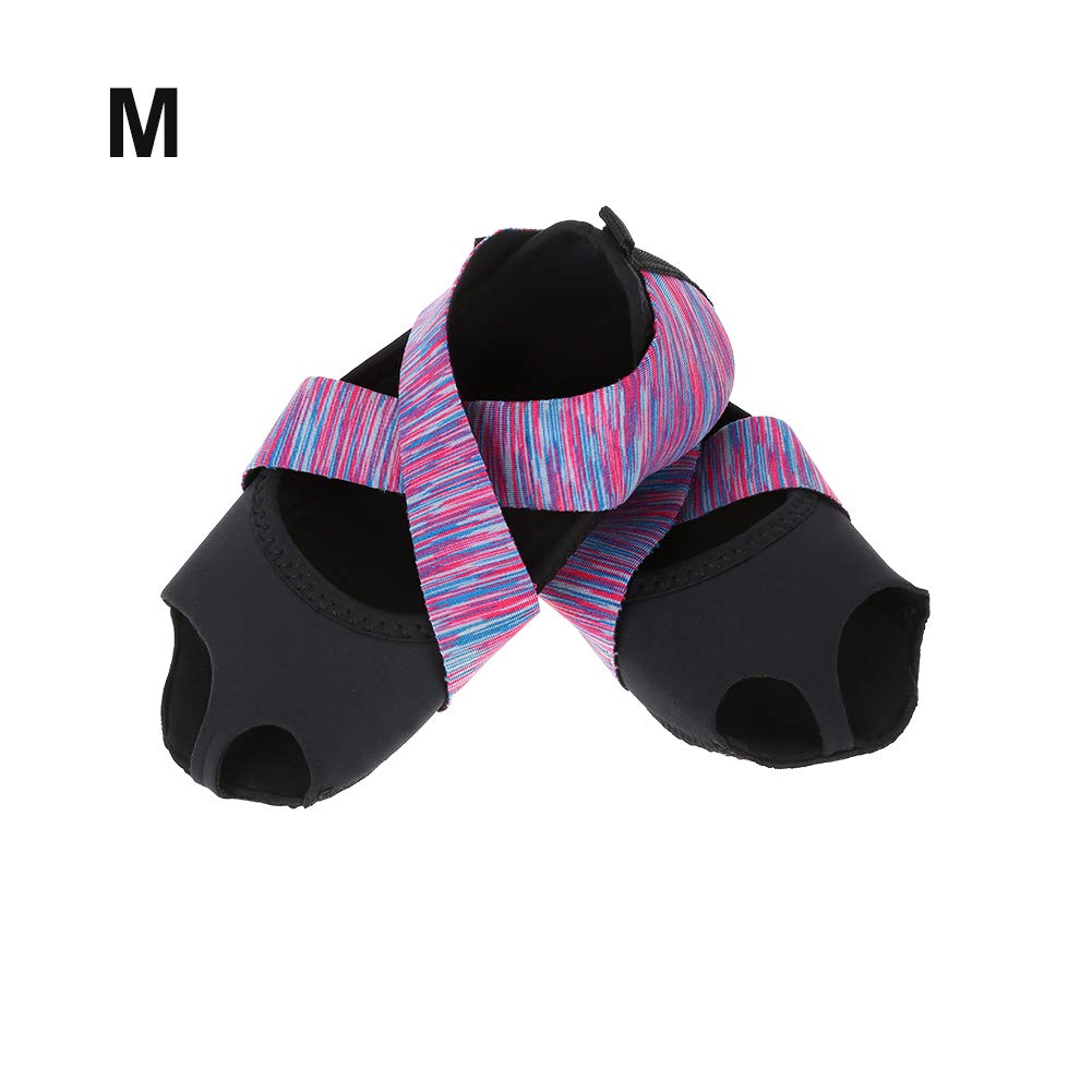 OUKENS Non Slip Yoga Socks with Grip, Toeless Anti-Skid Pilates, Barre, Ballet, Bikram Workout Socks Shoes with Grips(M(37-38))