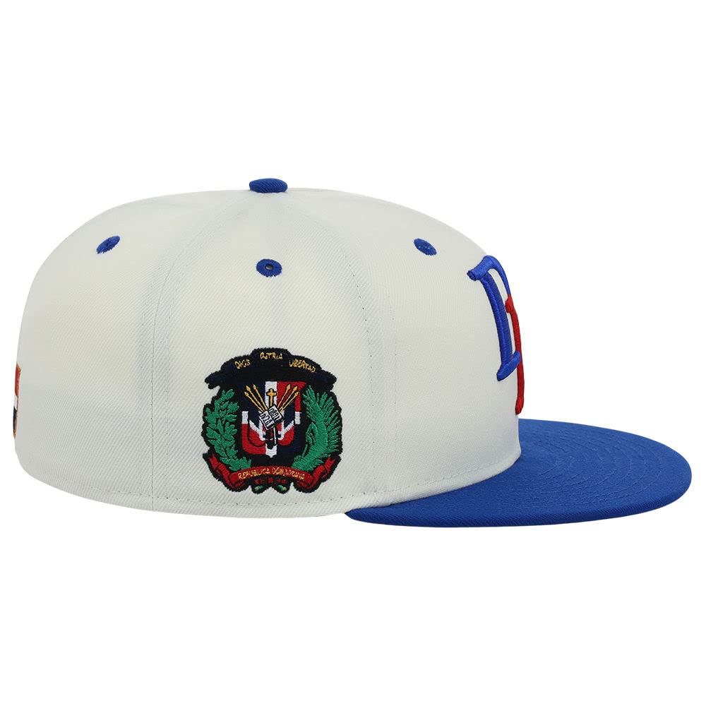 Rings & Crwns Dominican Republic Country Pride Logo Fitted Flat Bill Cap silv/RBL