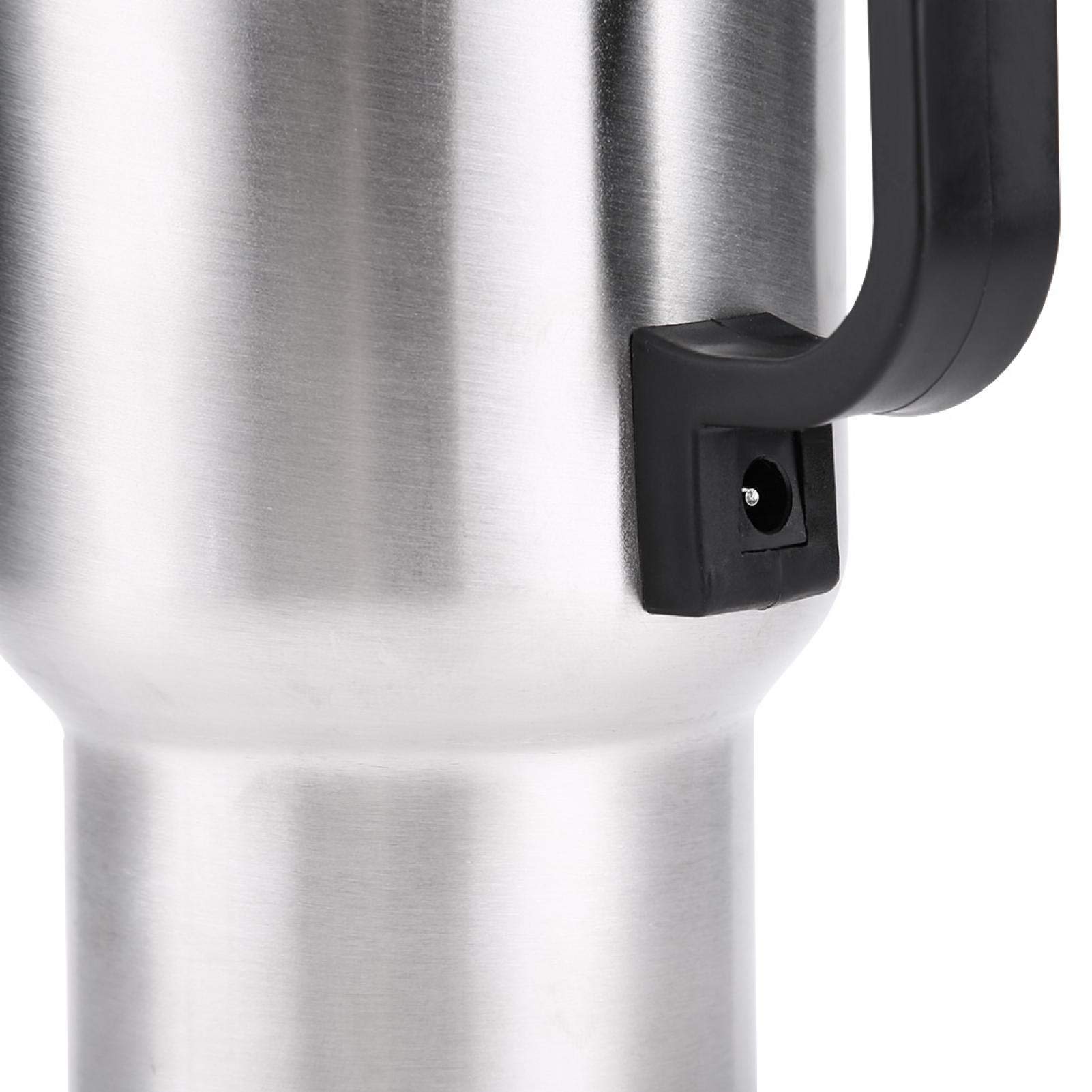 Oumefar 12V 450ml Car Heating Cup, Electric Car Stainless Steel Travel Heating Cup Car Electric Cup Coffee Tea Car Cup Mug Warmer Car Kettle Boiler