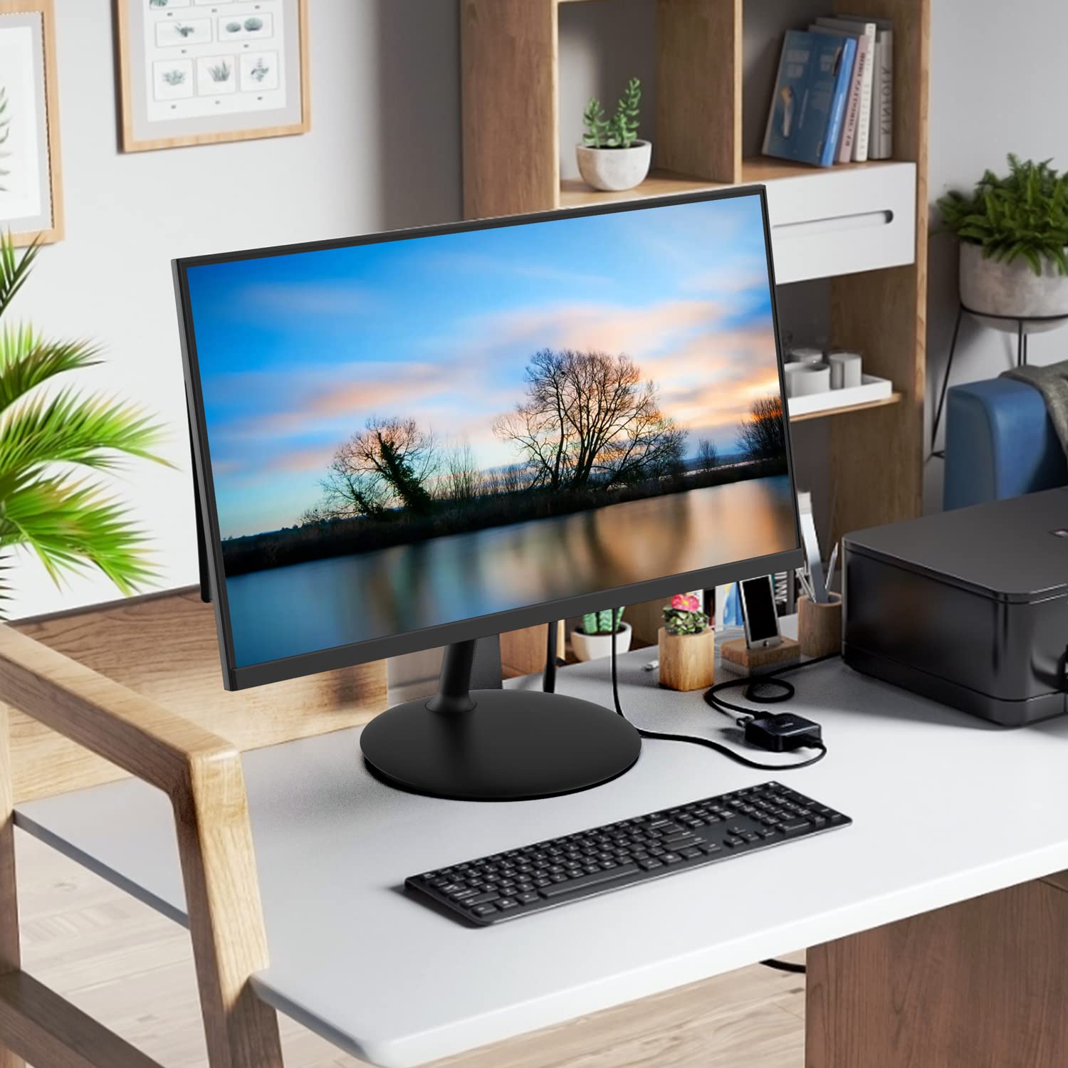 TEWELL 22in FHD Computer Flat LED Monitor with 1080P, 75Hz, HDMI and VGA Inputs, Low Blue Light, Ergonomic Tilt, VESA Compatible, A+ Class VA Panel (HDMI Cable Included)