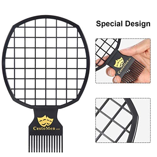 Leinuosen 2 Pieces Twist Comb Curl Comb Twist Brush Afro Curl Comb Twist Hair Coils Comb Tool for Natural Hair (Black)