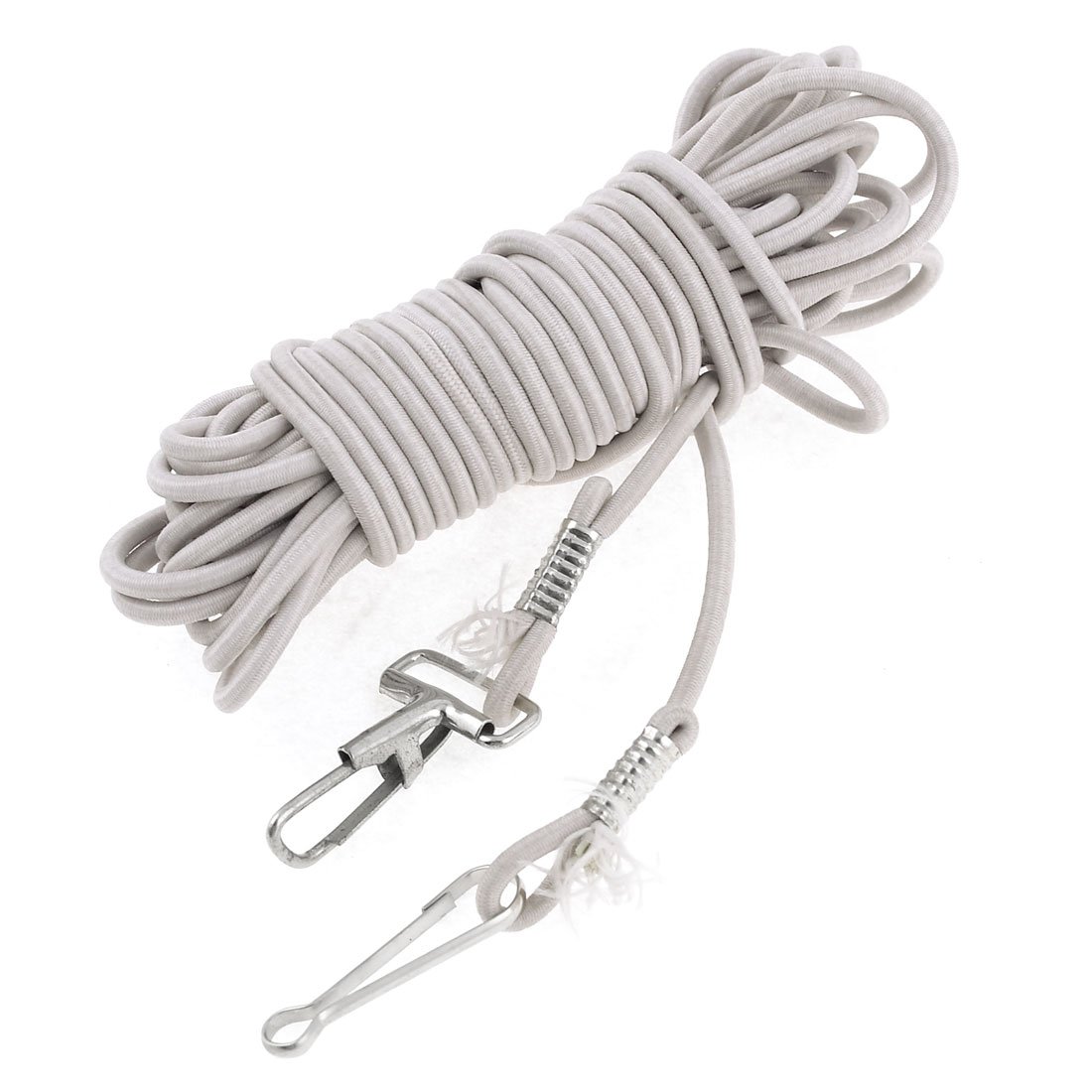 Qtqgoitem Clip Hook Clasp Flexible Fishing Rope Cord Lanyard Cable 10M Light Gray (model: 3de 8fc f01 33a 026)