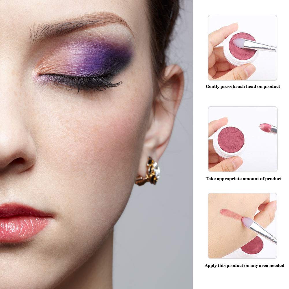 LORMAY 3 Pcs Silicone Eyeshadow and Lip Mask Makeup Brushes. Professional Tools for Applying Cream or Liquid Eye Shadows and Lip Colors