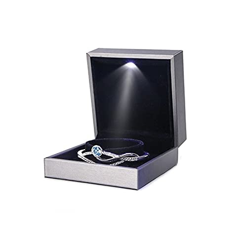 ZZYINH AN207 LED Light Jewelry Display Bracelet Necklace Wedding Engagement Ring Box Storage Case Holder Gift Small Jewelry (Color : S3)