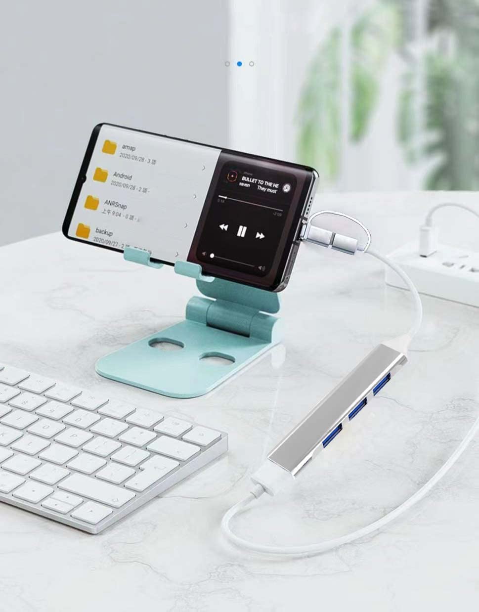 USB C to USB Hub 4 Ports, Siawclub USB 3.0 Hub with a Type C to USB Adapter, Thunderbolt 3 to USB Hub Compatible with Thunderbolt 4 MacBook Pro, Pad Pro, Mac, Surface, Grey