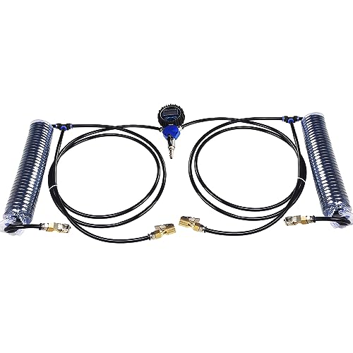 YIYADECO 4 Tire Inflation System with Digital Tire Pressure Gauge Air UP Down Monitor, Air Pressure Equalizer for Car Truck and Offroad Vehicles, with Closed Flow Air Chuck