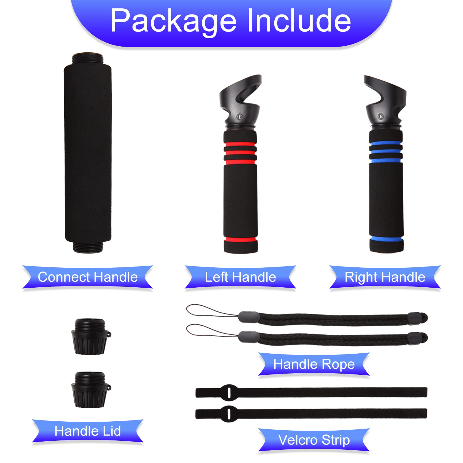 OOAVR VR Game Handles Accessories,VR Dual Handles and Long Handels Extension Grips for Oculus Quest 2 Controller Playing Beat Saber Games