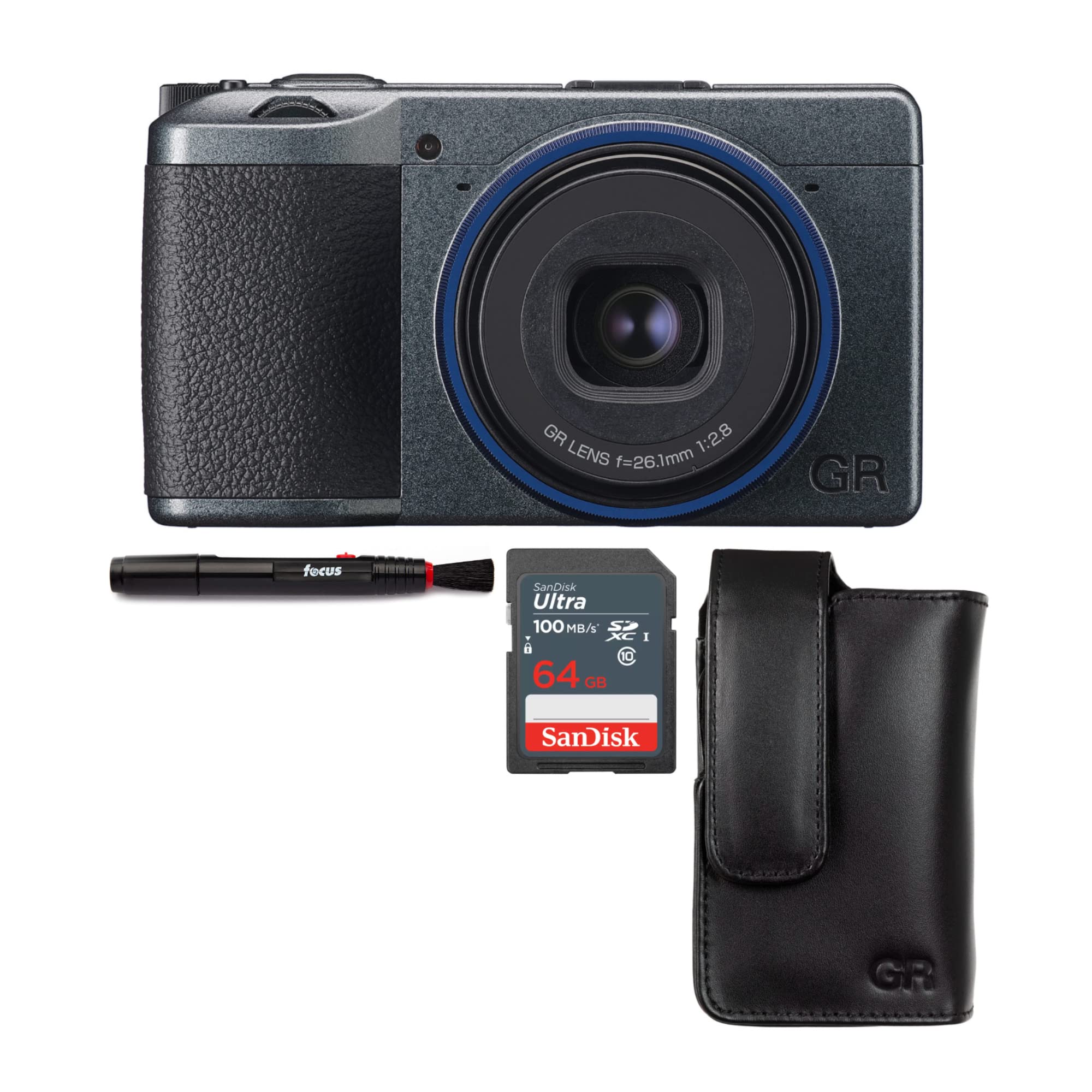 RICOH GR IIIx Urban Edition Digital Camera Bundle with RICOH GC-11 Soft Case, 64GB Ultra SDXC UHS-I Memory Card and Lens Cleaning Pen (4 Items)
