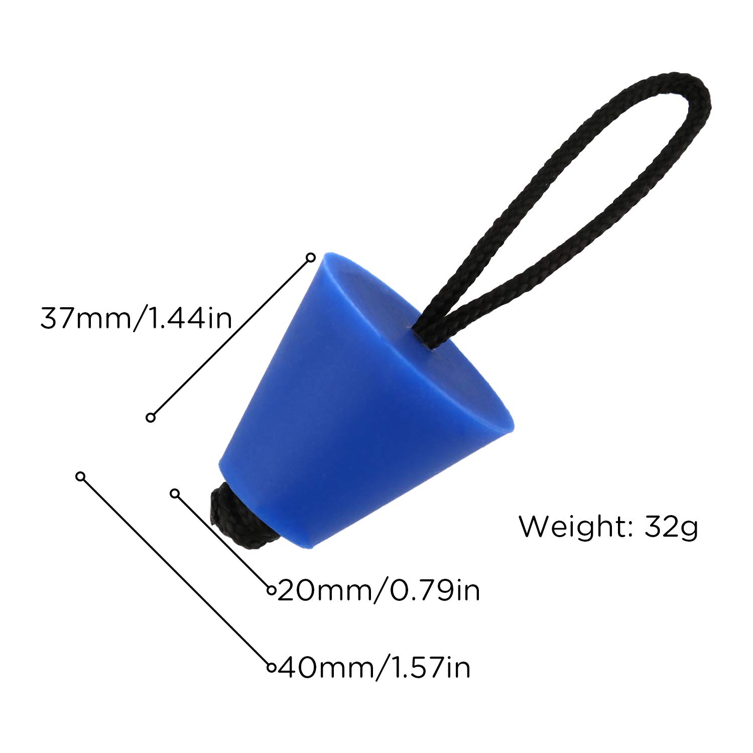 LUTER 2pcs Silicone Kayak Scupper Plug Kit Canoe Drain Holes Stopper Bung Replacement Part for Kayak Canoe(Blue)