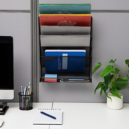 Mind Reader Vertical File Storage, 12.75 (L) x 4.25 (W) x 16 (H) inches, Black