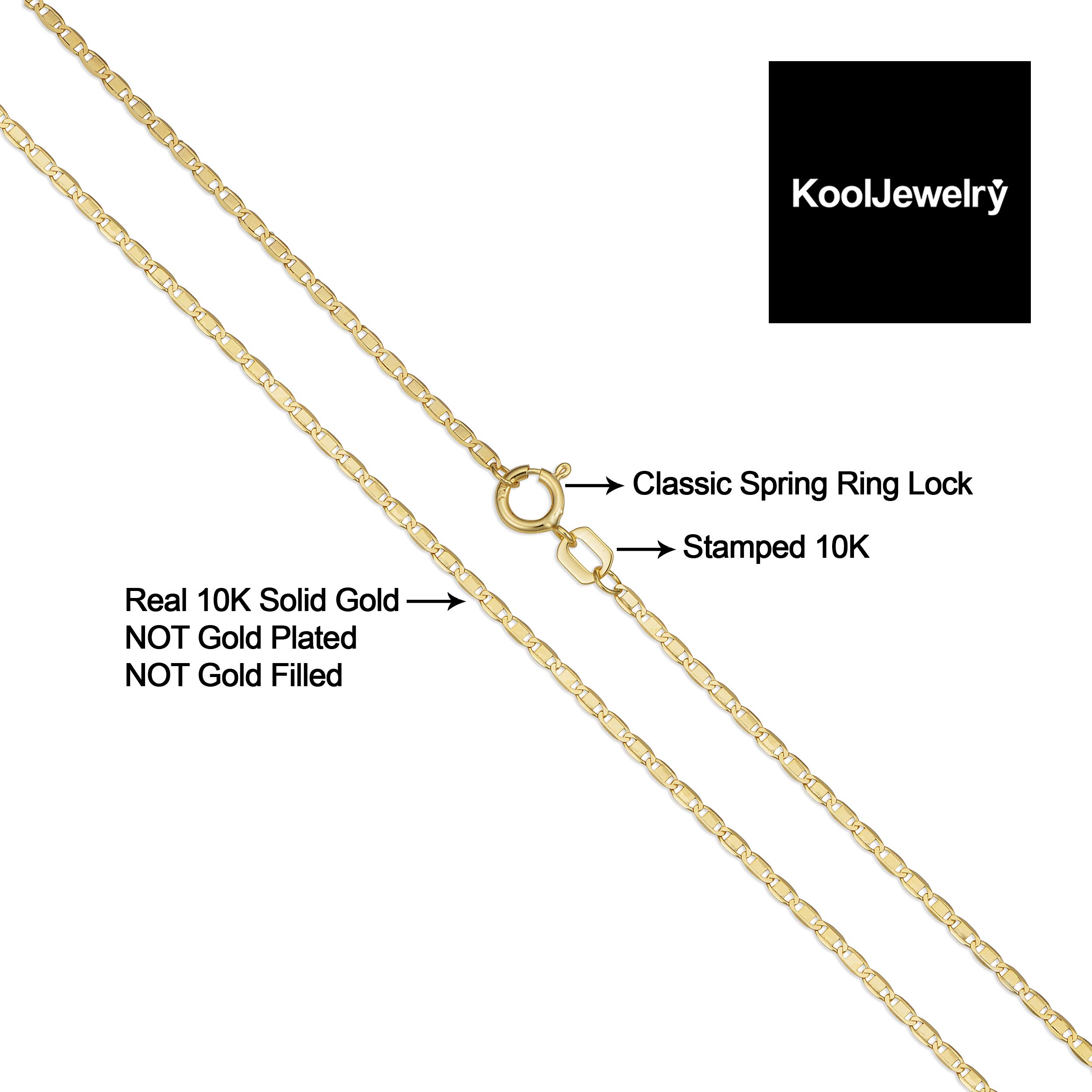 Kooljewelry 10k Yellow Gold Flat Oval Link Anklet (1.2mm, 10 inch)