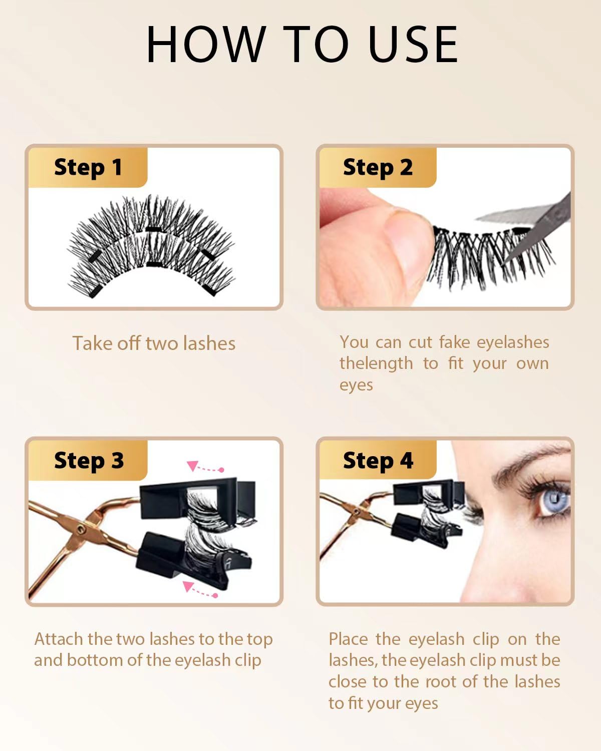 MOLAMOYA Magnetic False Eyelashes 12pcs, 3D Natural Look False Eyelashes, Easy to Wear