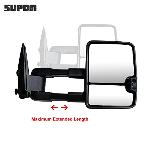 SUPDM Towing Mirrors Compatible for Chevy Silverado Suburban Tahoe GMC Serria Yukon 2003 04 05 2006 Power Heated side mirror w/Turn Signals Lights, Clearance Lamp, Running Light (Set of 2)