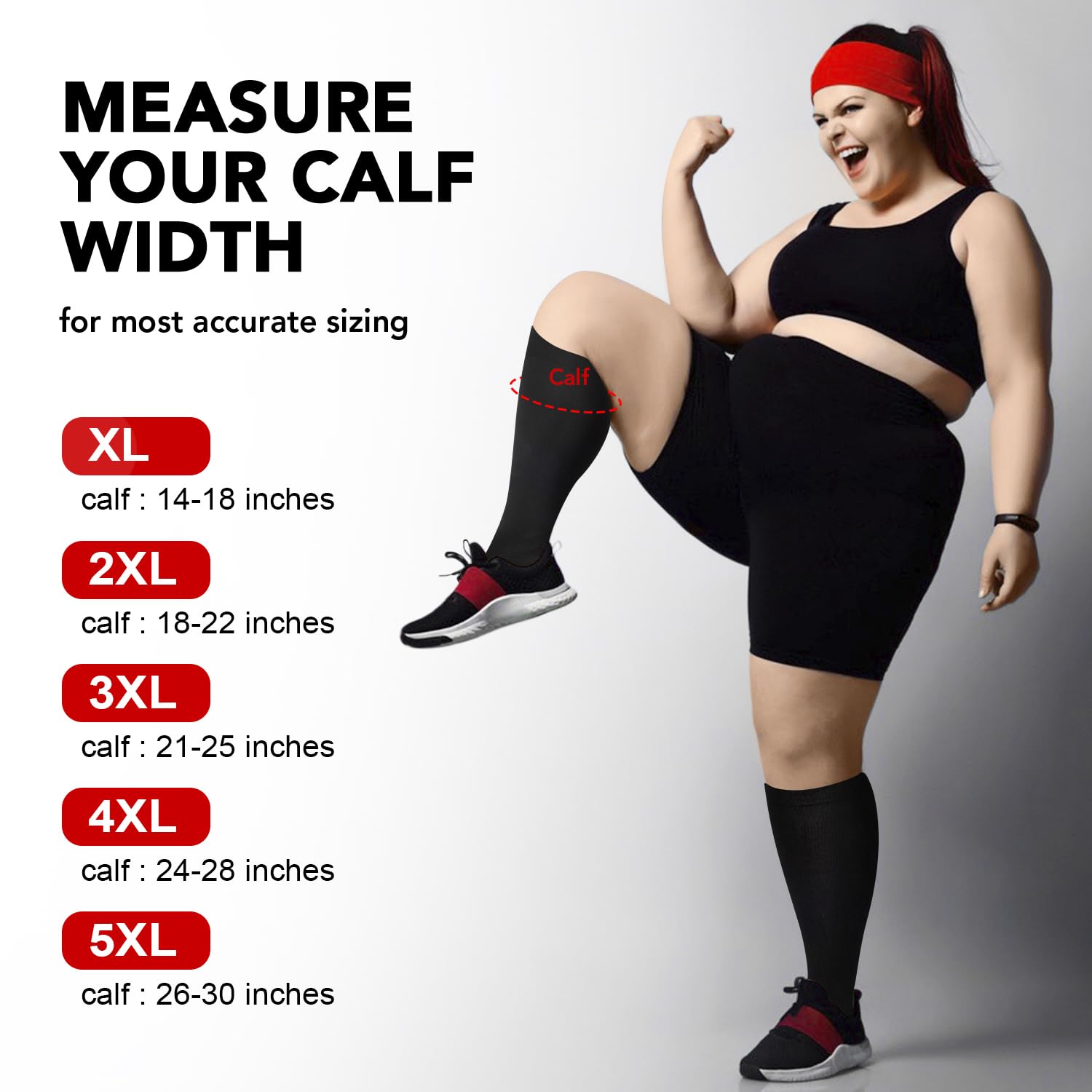 Refeel 3 Packs Plus Size Compression Socks Wide Calf For Women & Men - Large Size Knee High Support Stockings For Medical…