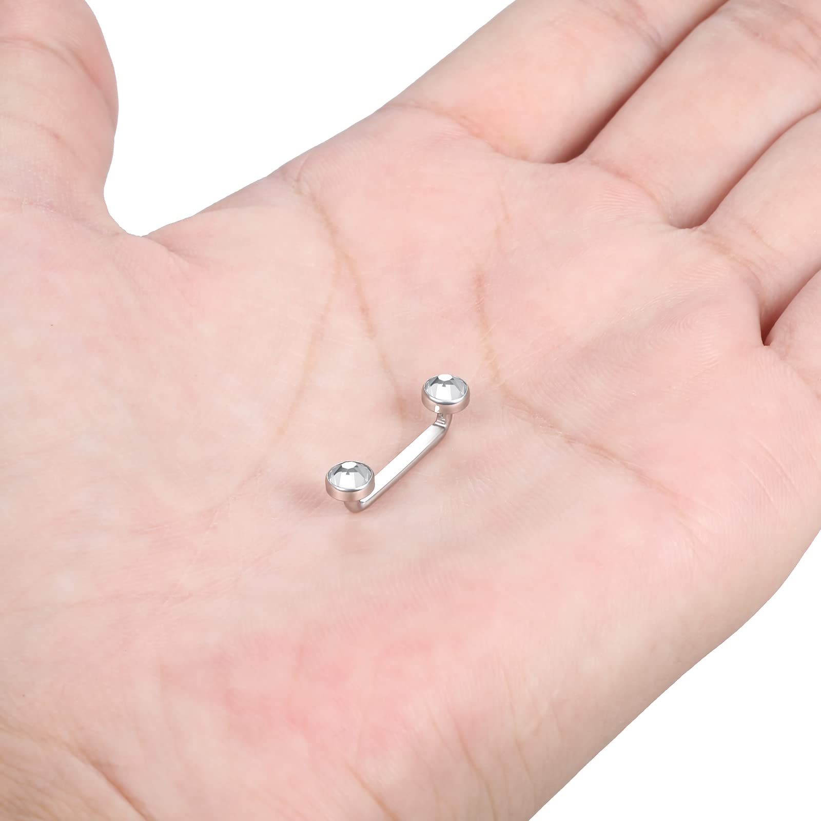 Oveta Titanium G23 Dermal Anchors Tops and Bases 14G Crystal Micro Dermal Anchors Internally Threaded Replacement for Women Men 4mm 5mm (16+5+5)
