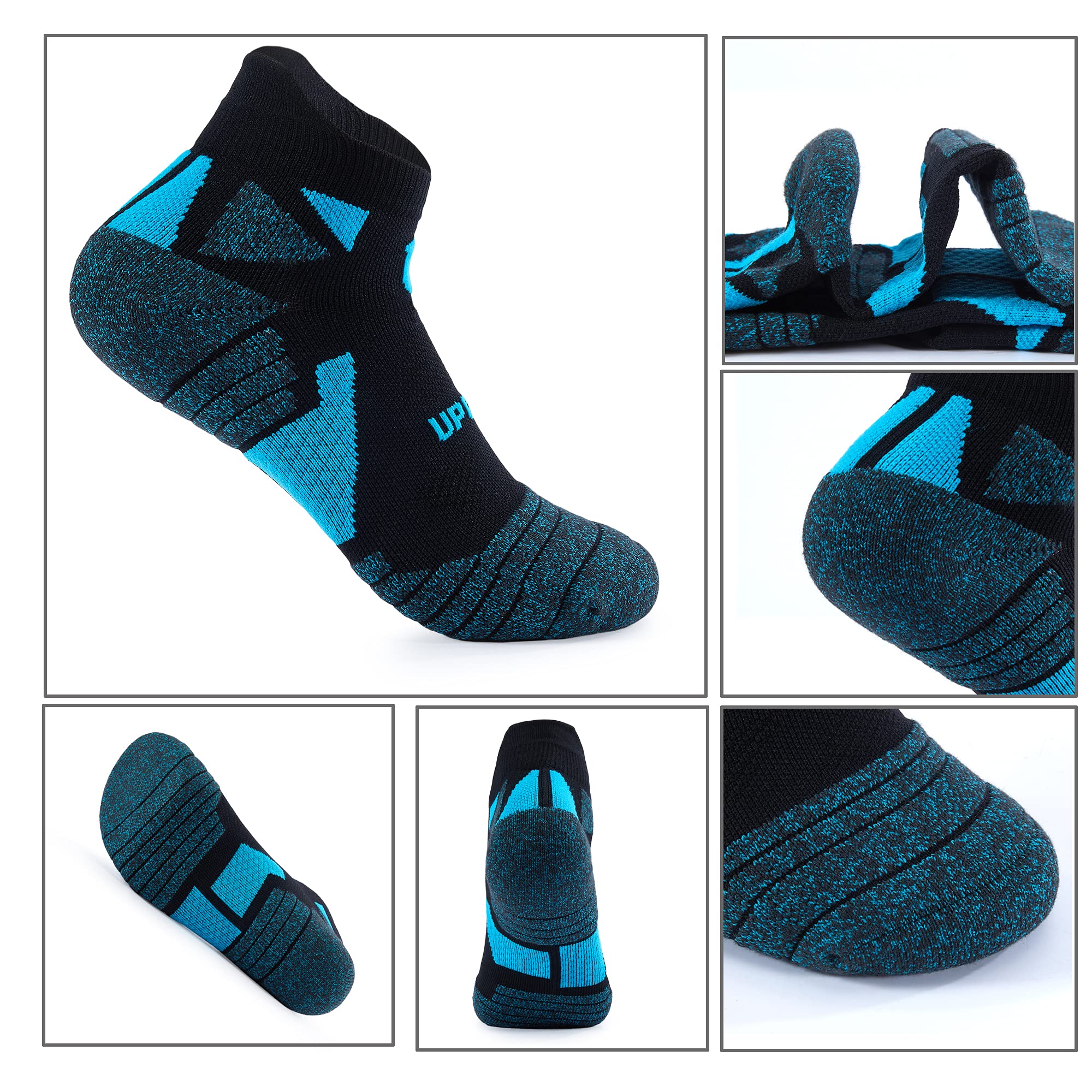 perunvie Women's Hiking Walking Socks 3 Pairs of Moisture Wicking 3D Cushioned Running Ankle Socks Size: 9-11