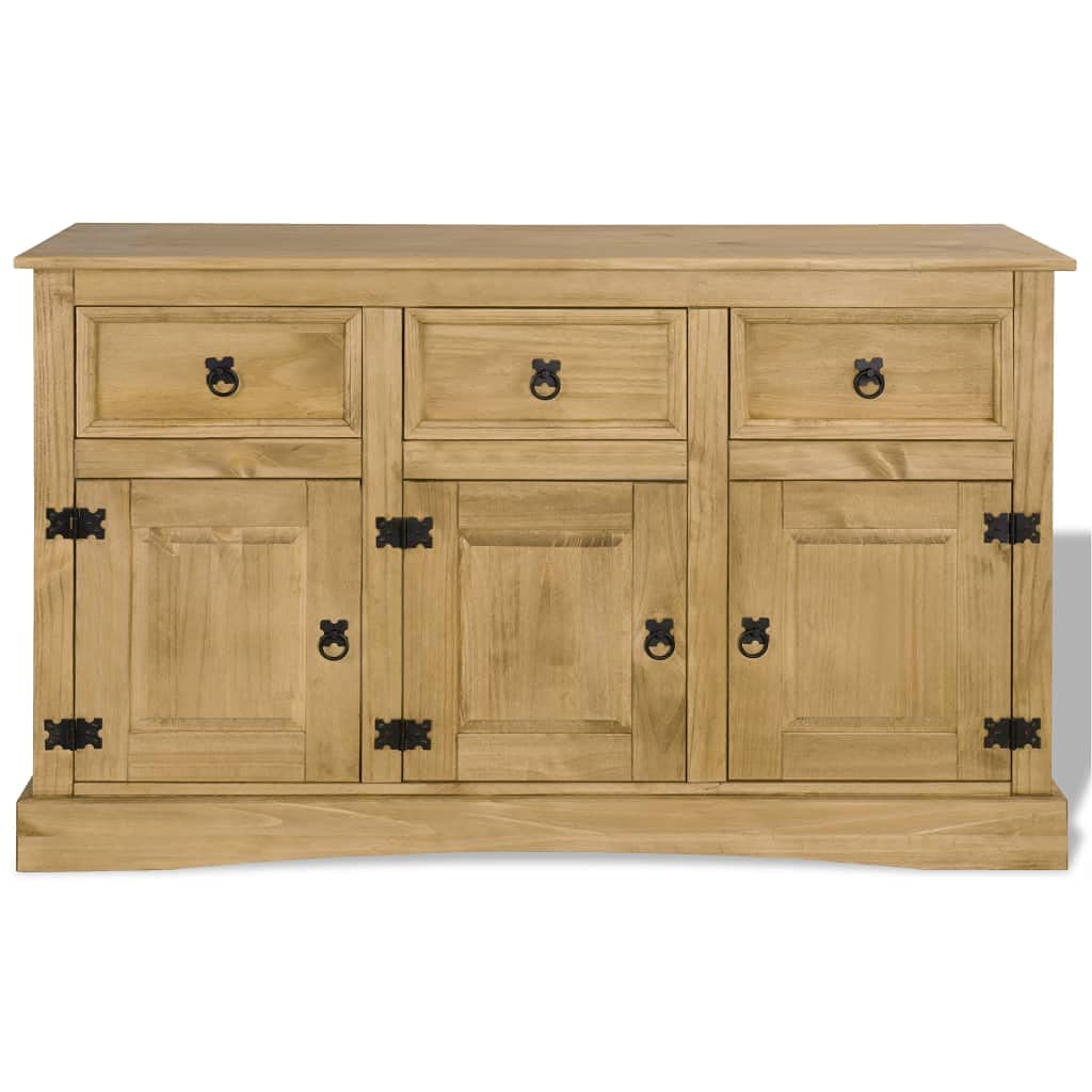 KTHLBRH (Fast Delivery) Industrial Wooden Storage Cabinet Kitchen Buffets Sideboard for Dining Room,Living Room,Bathroom. Sideboard Solid Mexican Pinewood Corona Range 52"x16.9"x30.7"