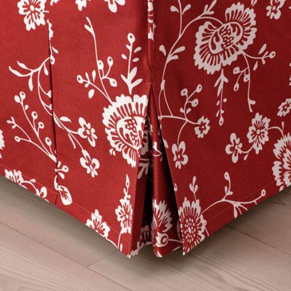 Sofa Cover Replacement That Fits IKEA Ektorp, 100% Cotton, Compatible Slipcover For Ikea Ektorp Sofa (Ottoman Cover, Virestad Red/White)