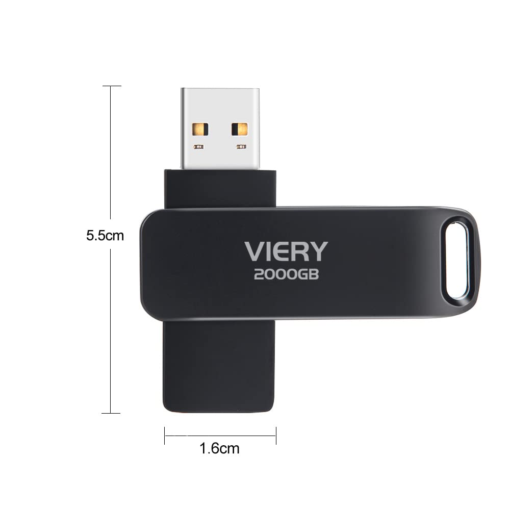 USB Flash Drive 2TB Memory Stick Flash Drives Pen Drive, Zip Drive, Jump Drive with Rotated Design (2TB)