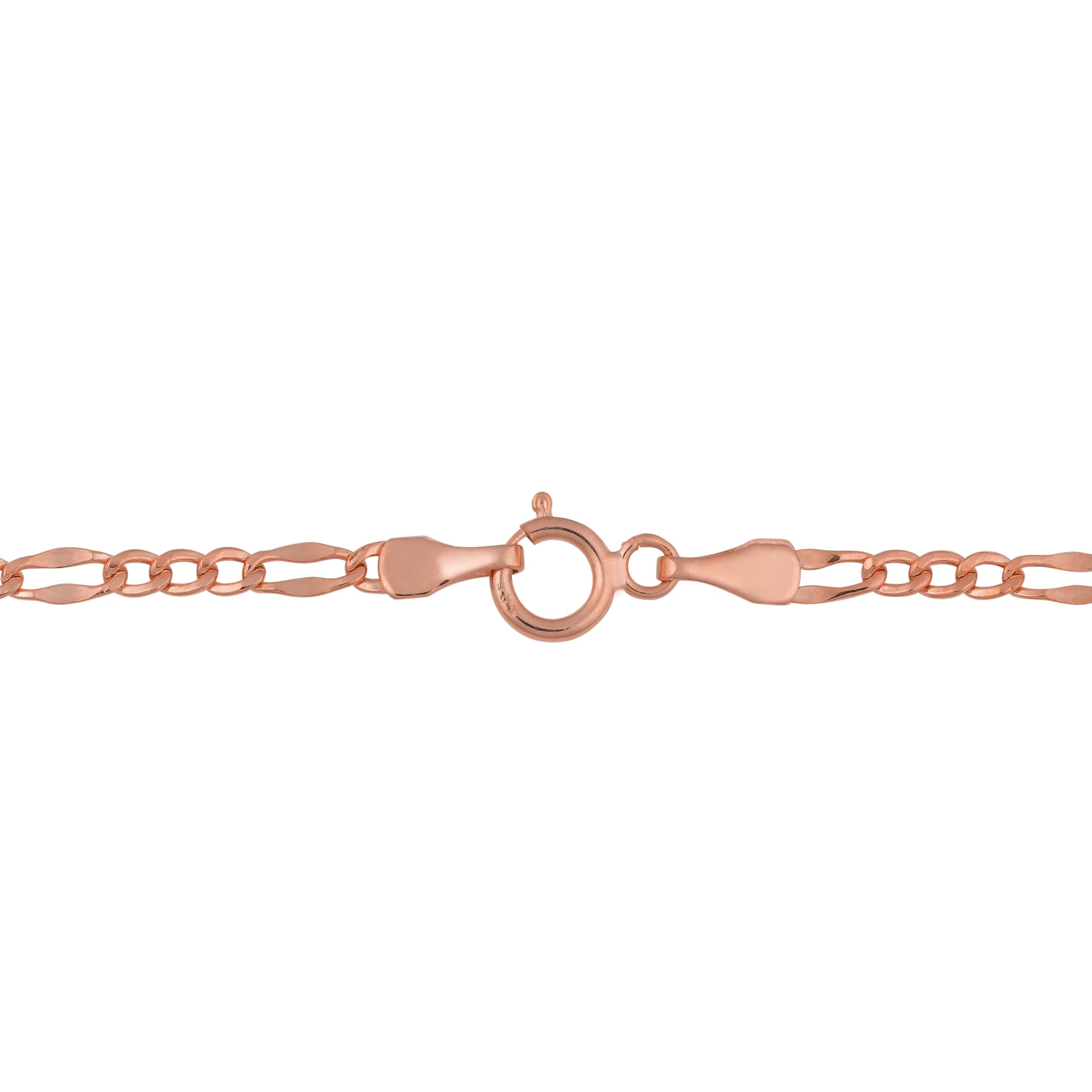 Kooljewelry 14k Rose Gold 2 mm Figaro Link Chain Bracelet (7.5 inch)