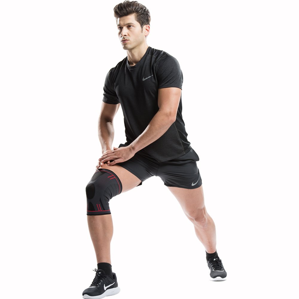 Kuangmi Knee Braces Support for Joint Pain Relief, Arthritis, Meniscus Tear and Sports (Basic Blue, XL)
