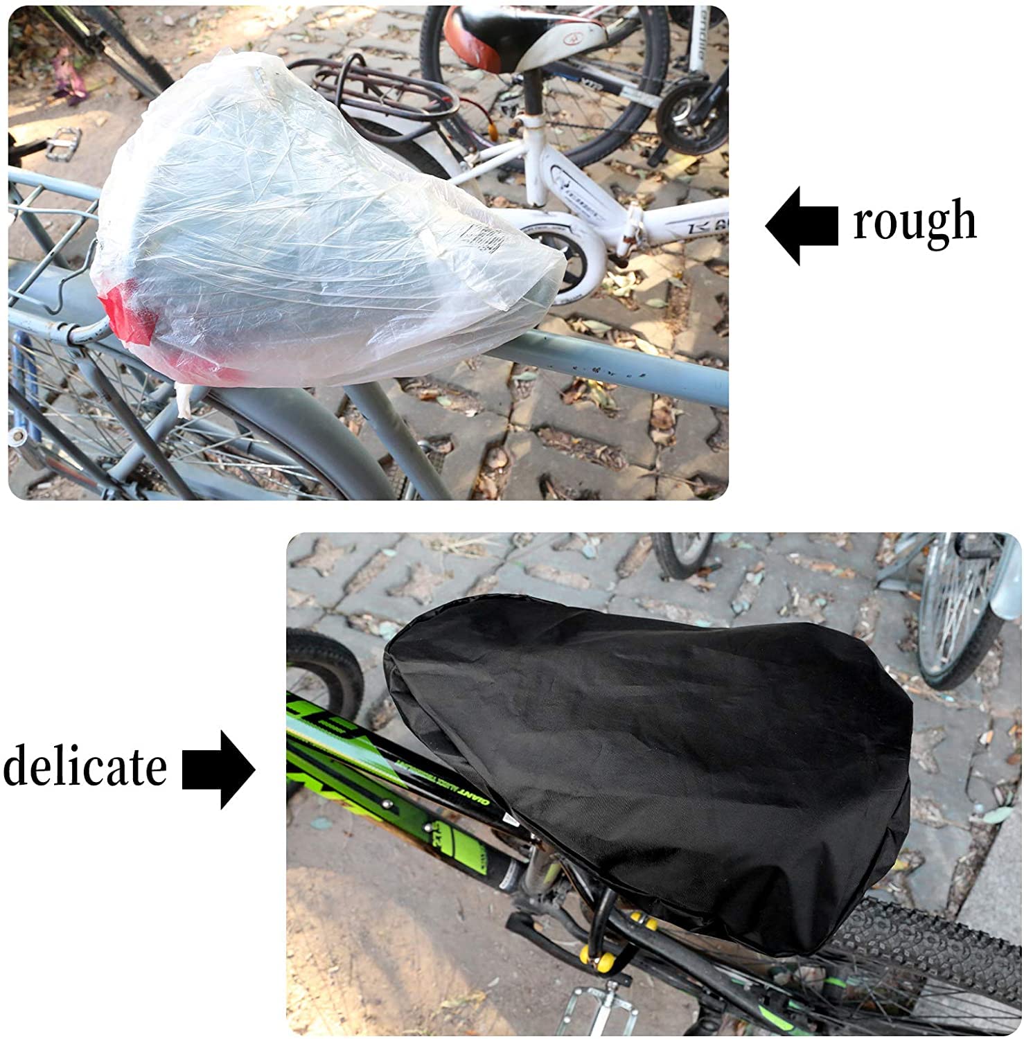 LUTER Waterproof Bike Seat Cover with Drawstring, Protective Water Resistant Bicycle Saddle Rain Dust Cover (Black)