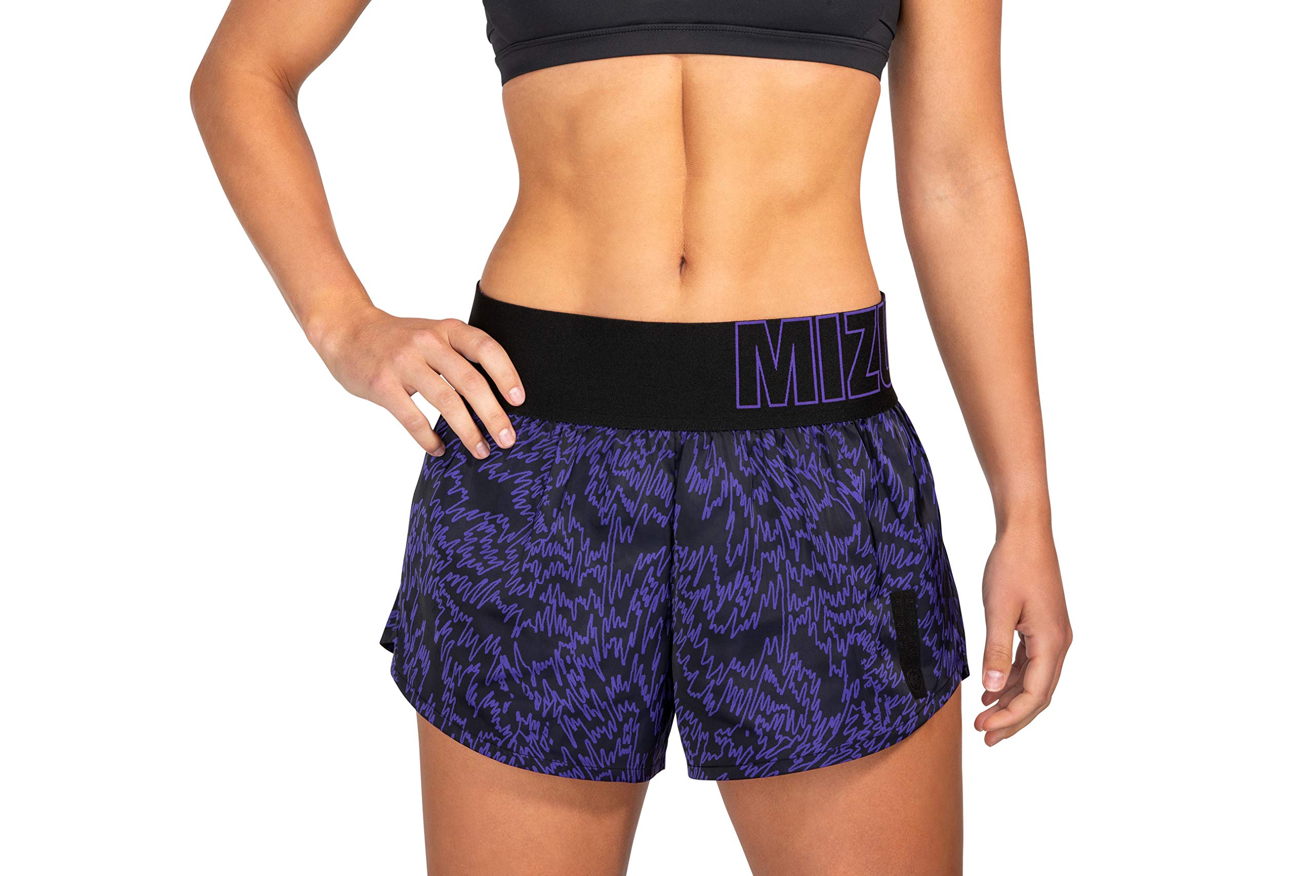 Mizuno Women's Gym Shorts by x Ronda Rousey, Judoka Short, Martial Arts Athletic Shorts, Black, Large