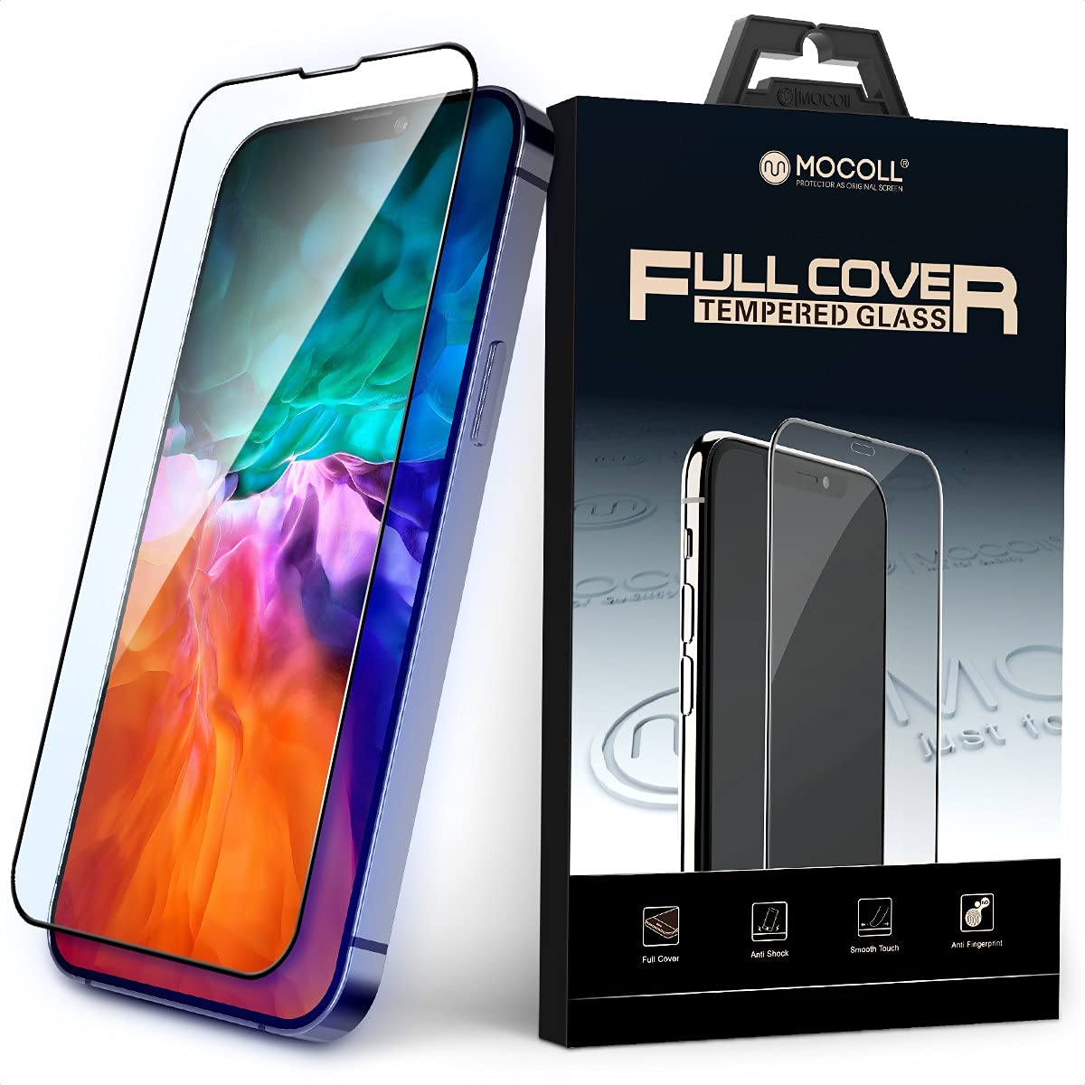 MOCOLL 1+1 Pack for iPhone 14 Pro Max Screen Protector Tempered Glass