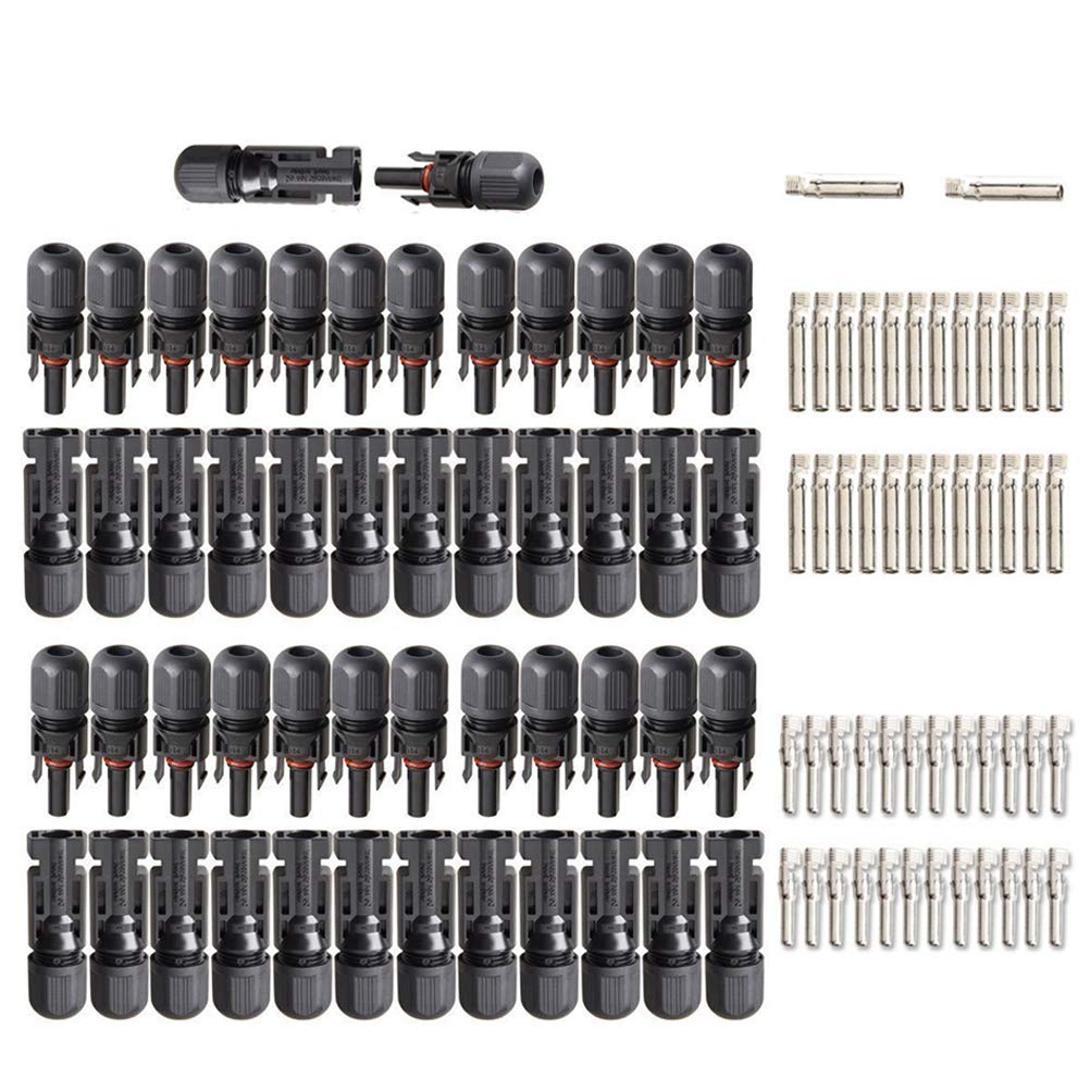yarachel 25Pairs / 50PCS Solar Connectors - Male & Female IP67 Waterproof Connector (25 Pairs Solar connectors)