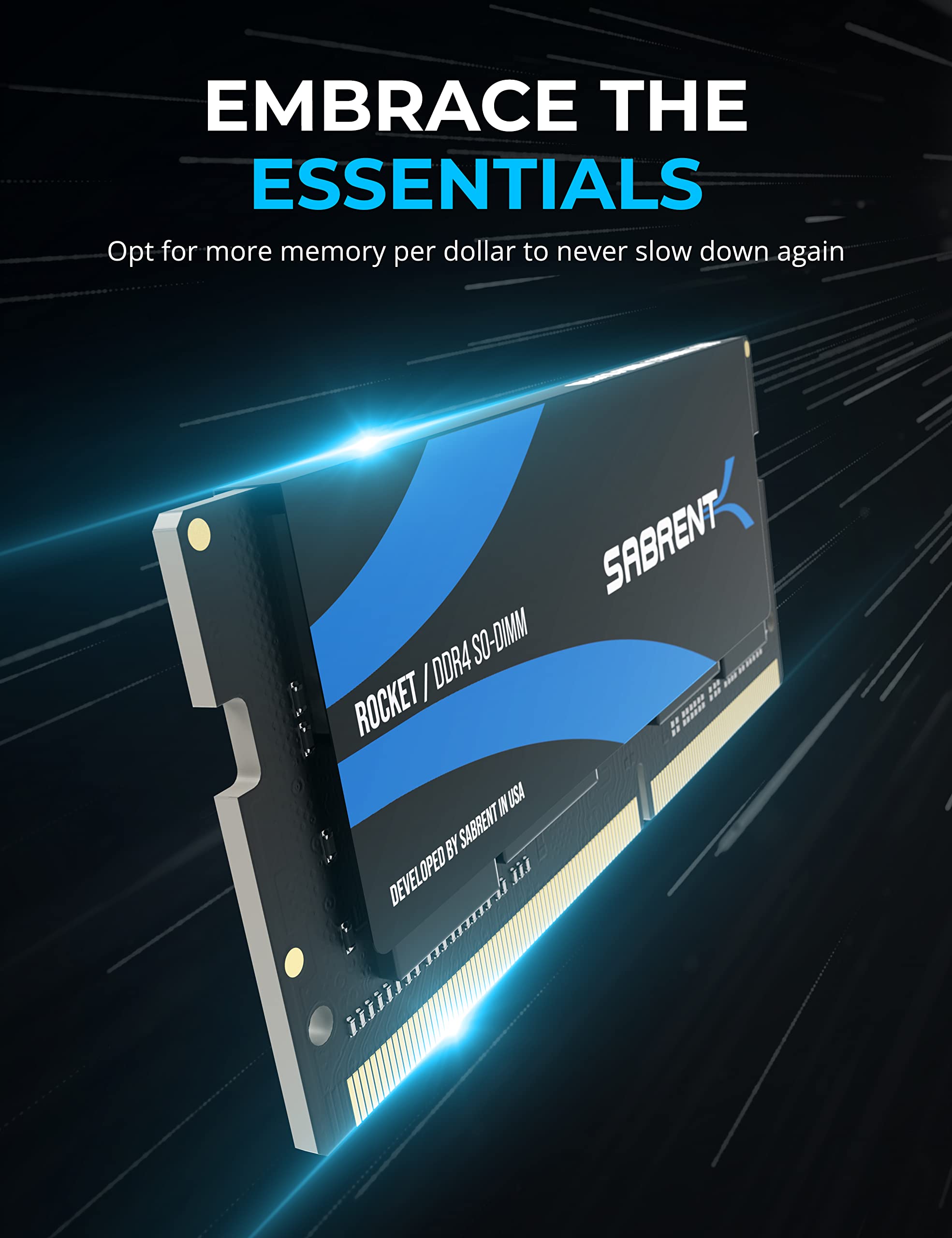 SABRENT Rocket 32GB DDR4 SO-DIMM 3200MHz Memory Module for Laptop, Ultrabook, and Mini-PC (SB-DDR32)