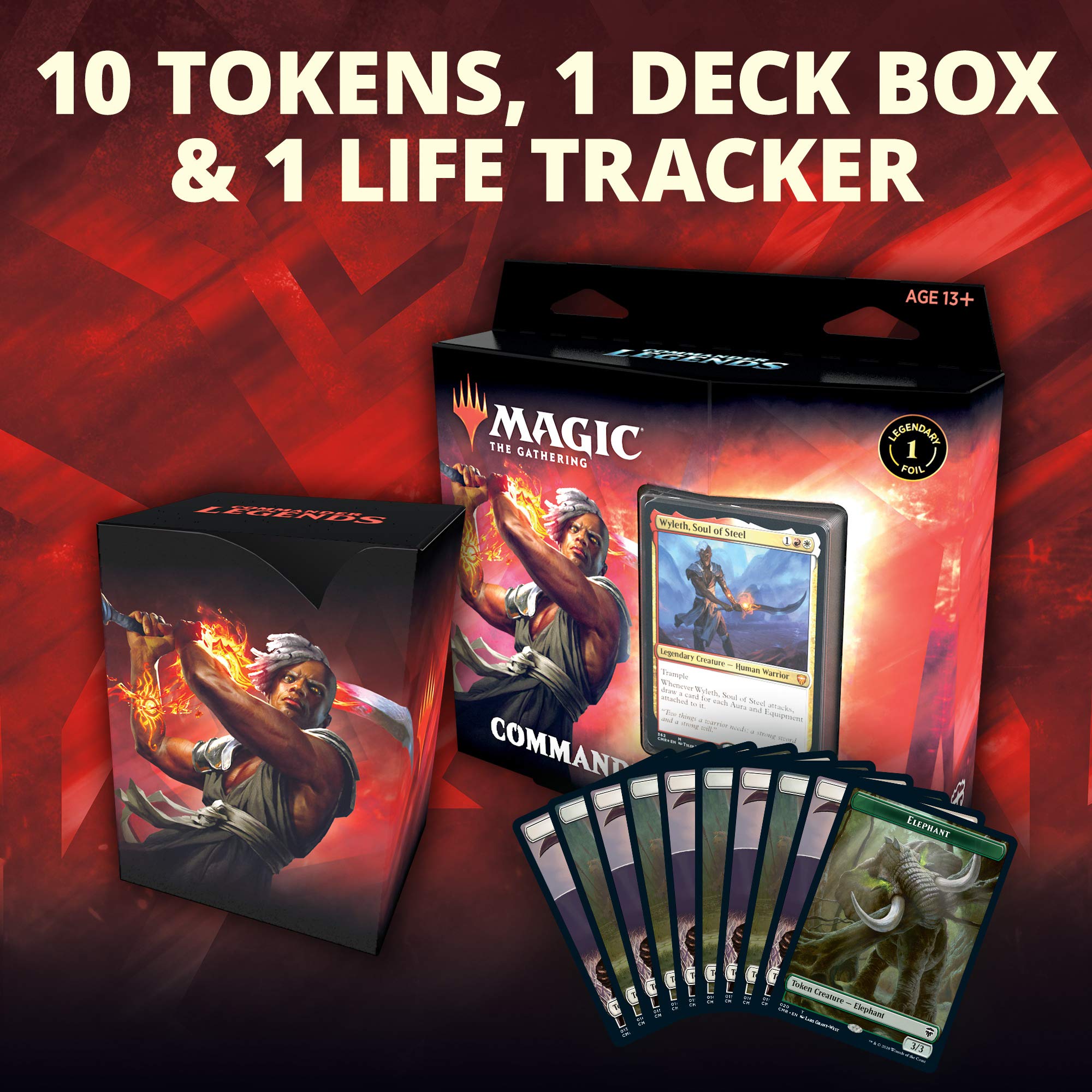 Magic: The Gathering Commander Legends β Arm for Battle | 100 Card Ready-to-Play Deck | 1 Foil Commander | Red-White, C78590000