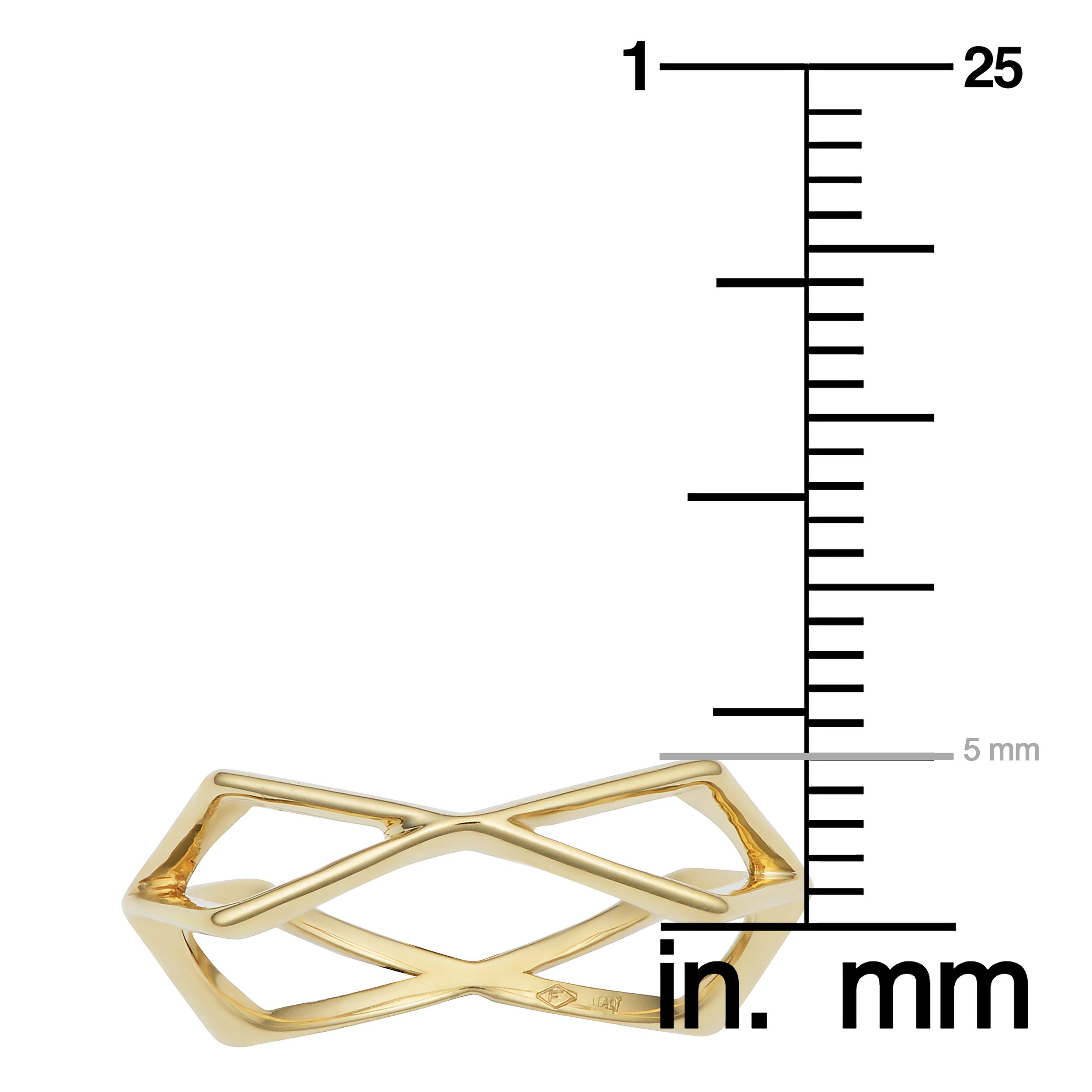 Kooljewelry 14k Yellow Gold Geometric Ring (size 8)