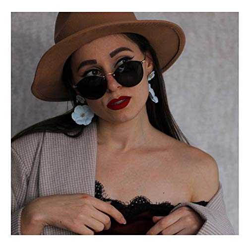 Metal Poppy Flower Dangle Earring- Matte Painted Dual Flower Floral Petal Tiered Drop for Women