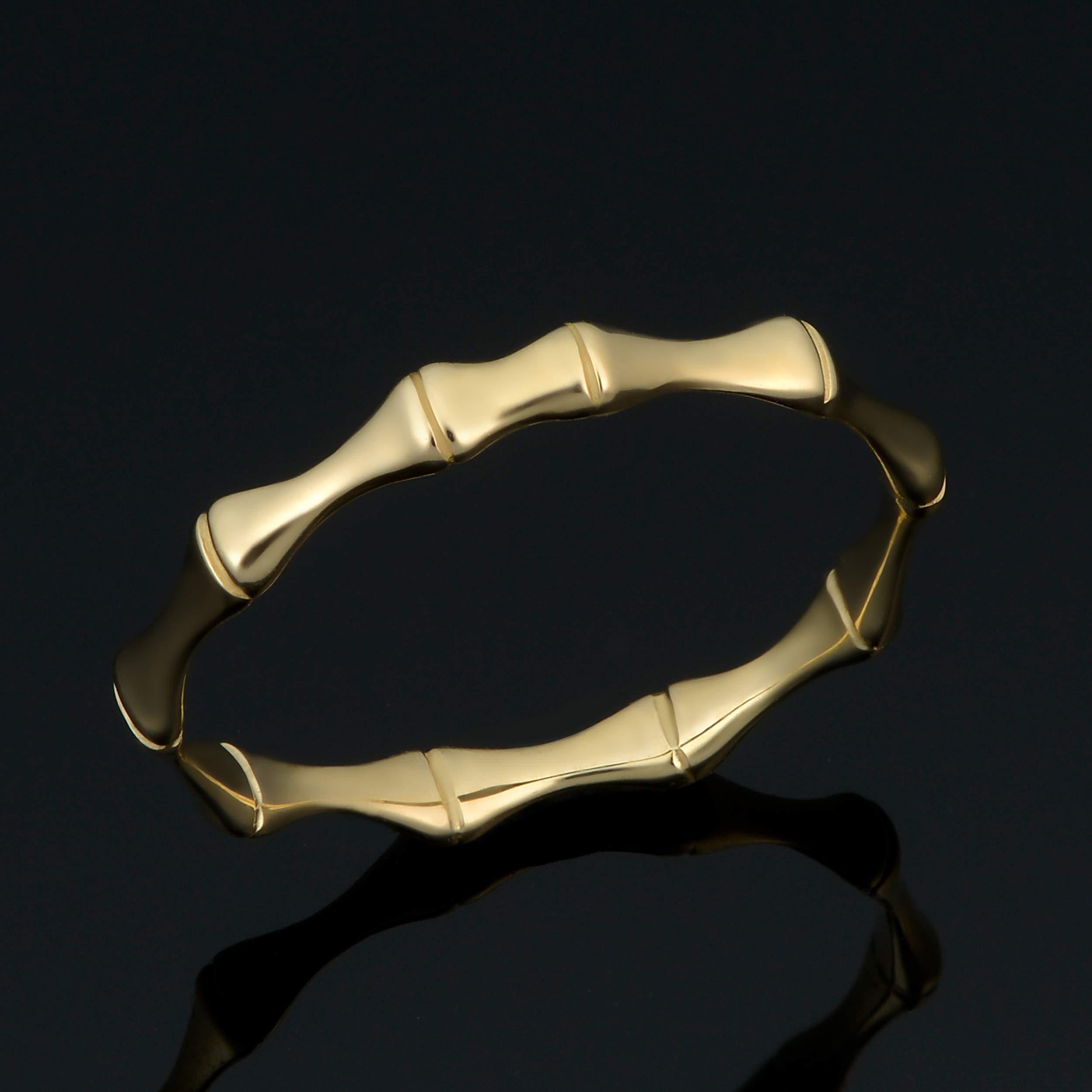 Kooljewelry 14k Yellow Gold 2.6 mm Bamboo Ring (size 7)