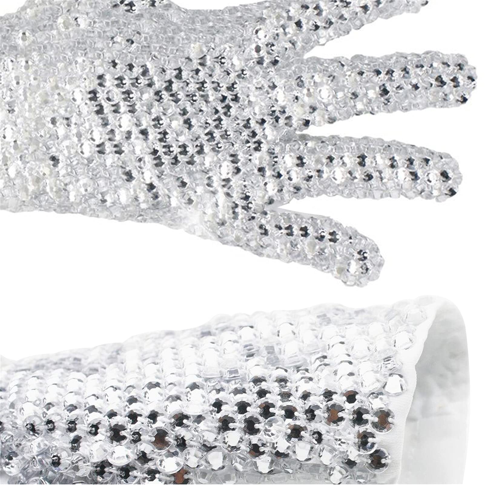 MJ Michael Shiny Glove Ultimate Collection Diamond Gloves 3D Sparkling Crystal Billie Jean Handmade Glove (Left hand)