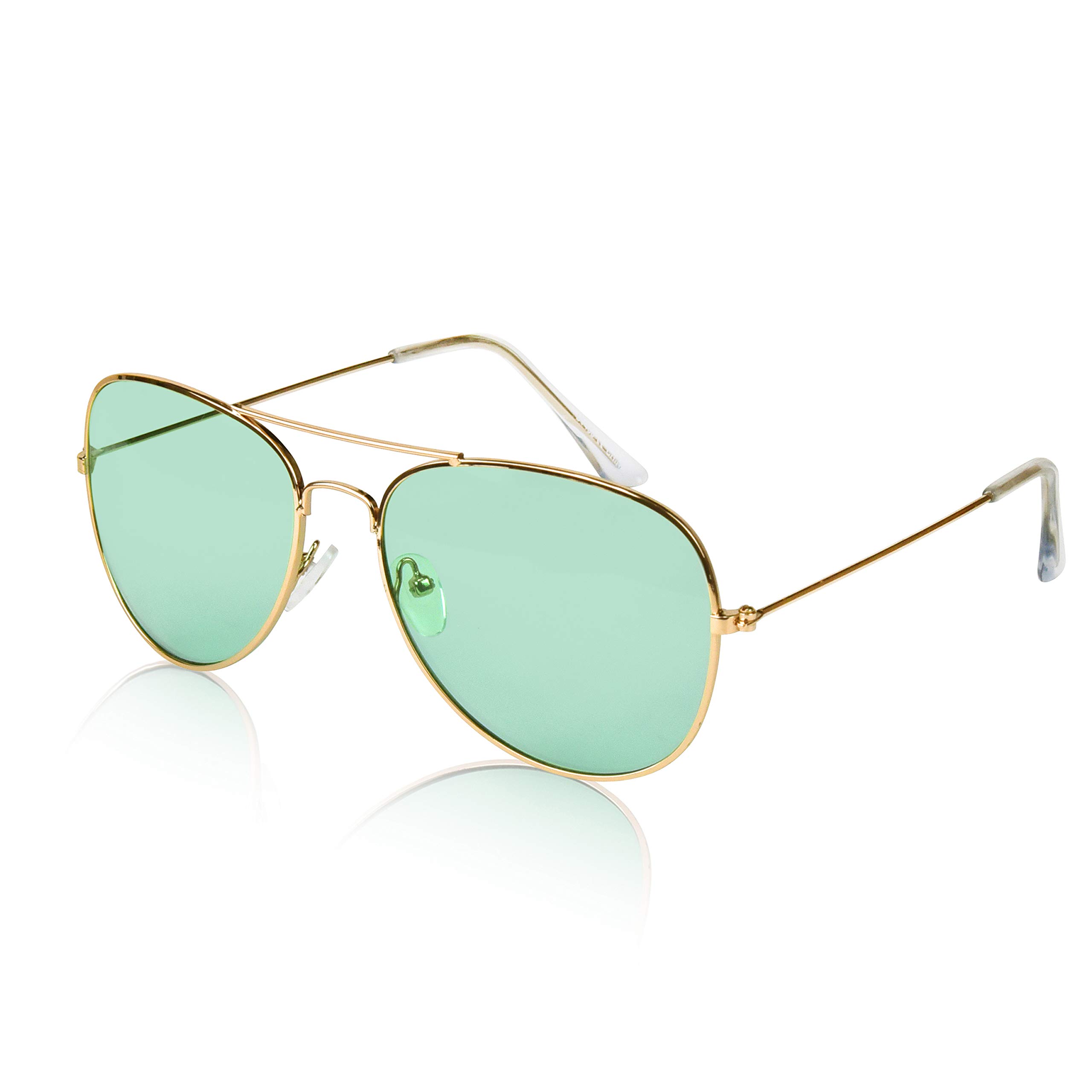 Large Trendy Stylish Sunglasses 70s Color Aviator Glasses Adult Sunnies Green