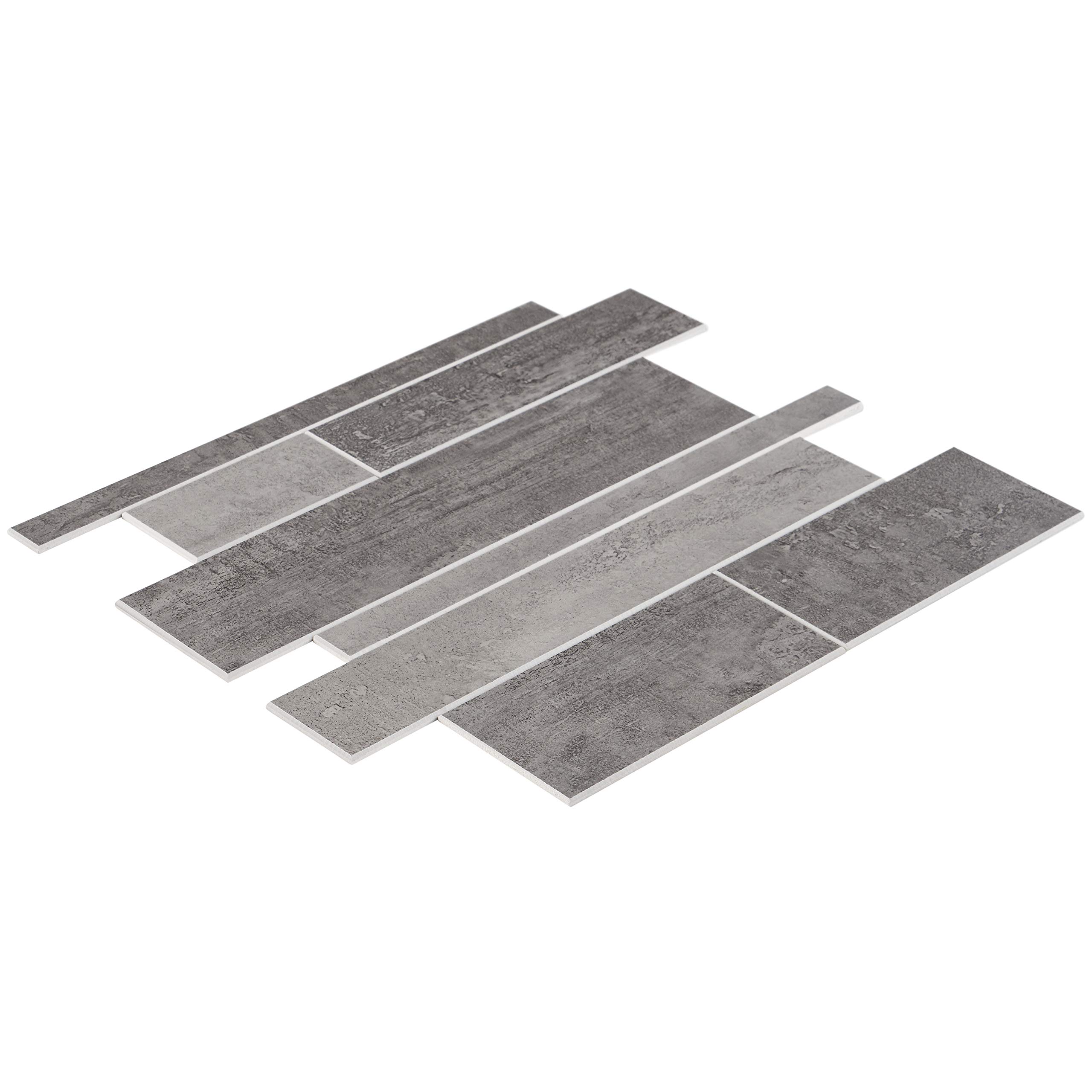 Luxe Core Railroad Light Gray 11.81 in. x 11.81 in. SPC Peel and Stick Kitchen, Bathroom, Backsplash Tile (0.96 Sq. Ft. / Sheet)