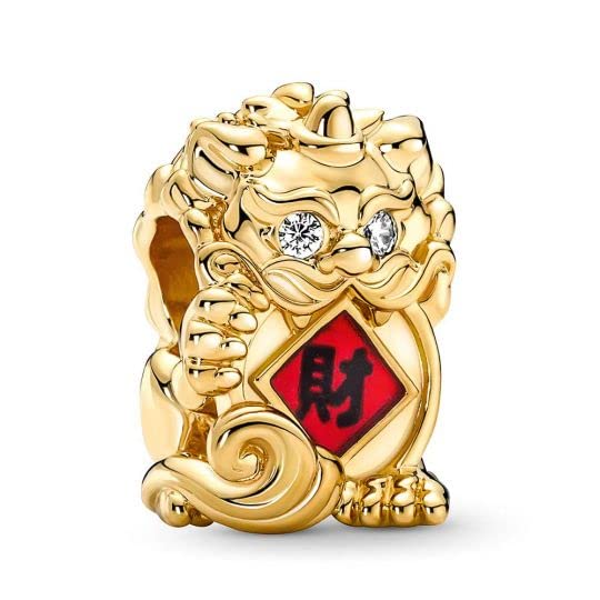 PANDORA 760091C01 Chinese Fortune Pixiu Charm 14K Gold Plated & CZ