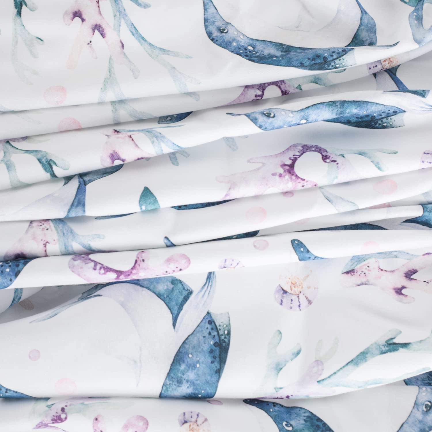 Sahaler Crib Sheet for Girl Boy Baby Polyester Fitted Crib Sheets for Standard Crib and Toddle Mattresses-Blue Whale...