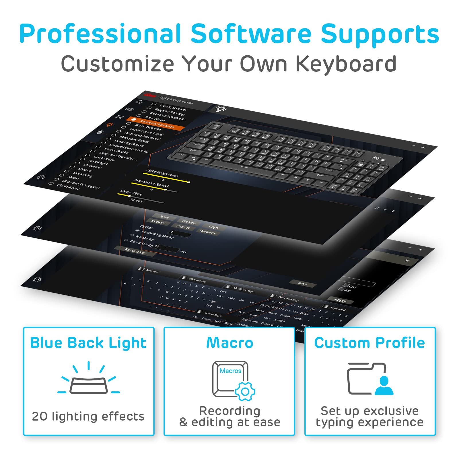 RK ROYAL KLUDGE RK89 85% Triple Mode BT5.0/2.4G/USB-C Hot Swappable Mechanical Keyboard, 89 Keys Compact Mechanical Keyboard with Detachable Frame & Software (Hot-Swappable Brown Switch, Black)