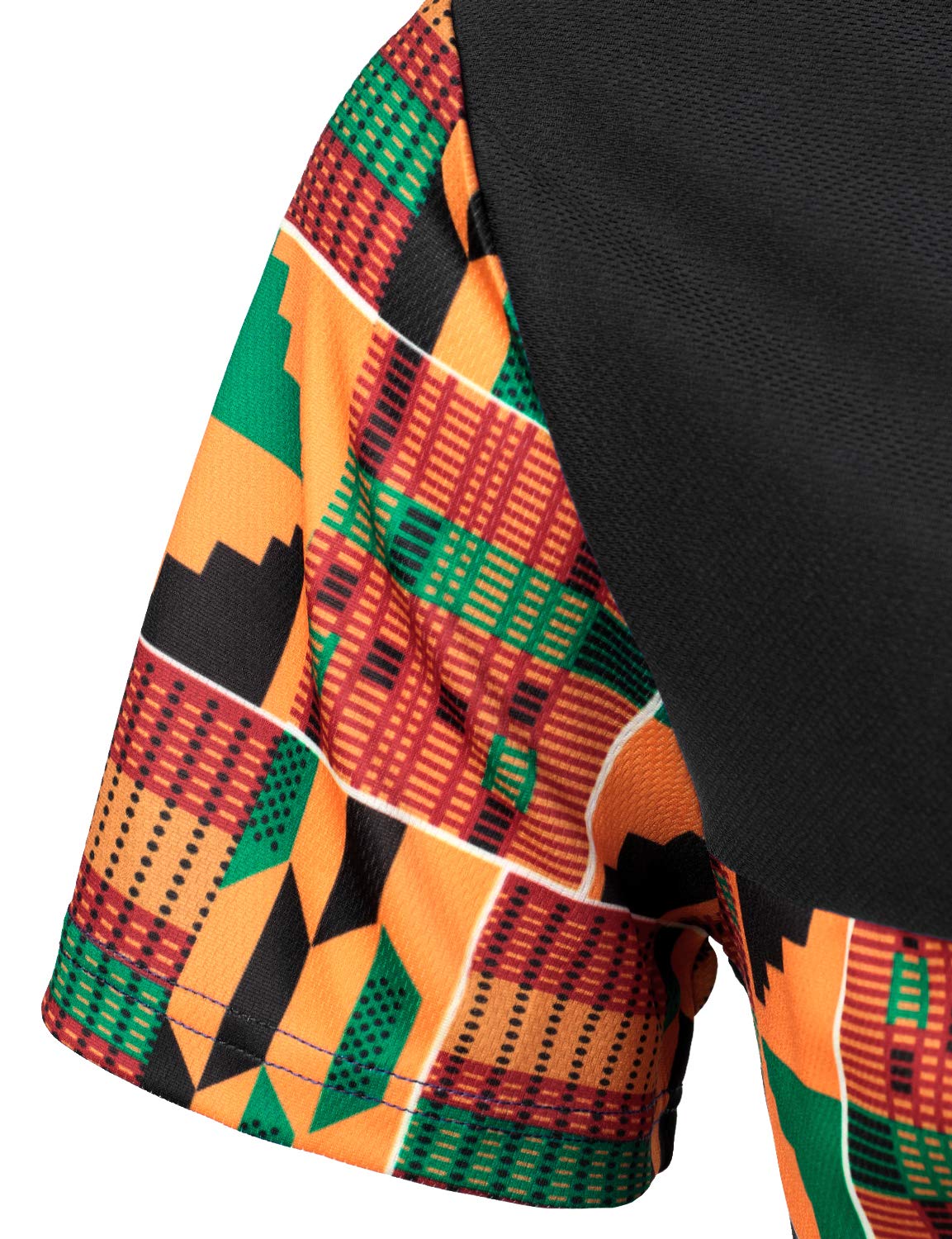 LucMatton Men's Summer 2 Piece African Pattern Printed T-Shirt and Shorts Set Sports Mesh Tracksuit Dashiki Outfits Black X-Large
