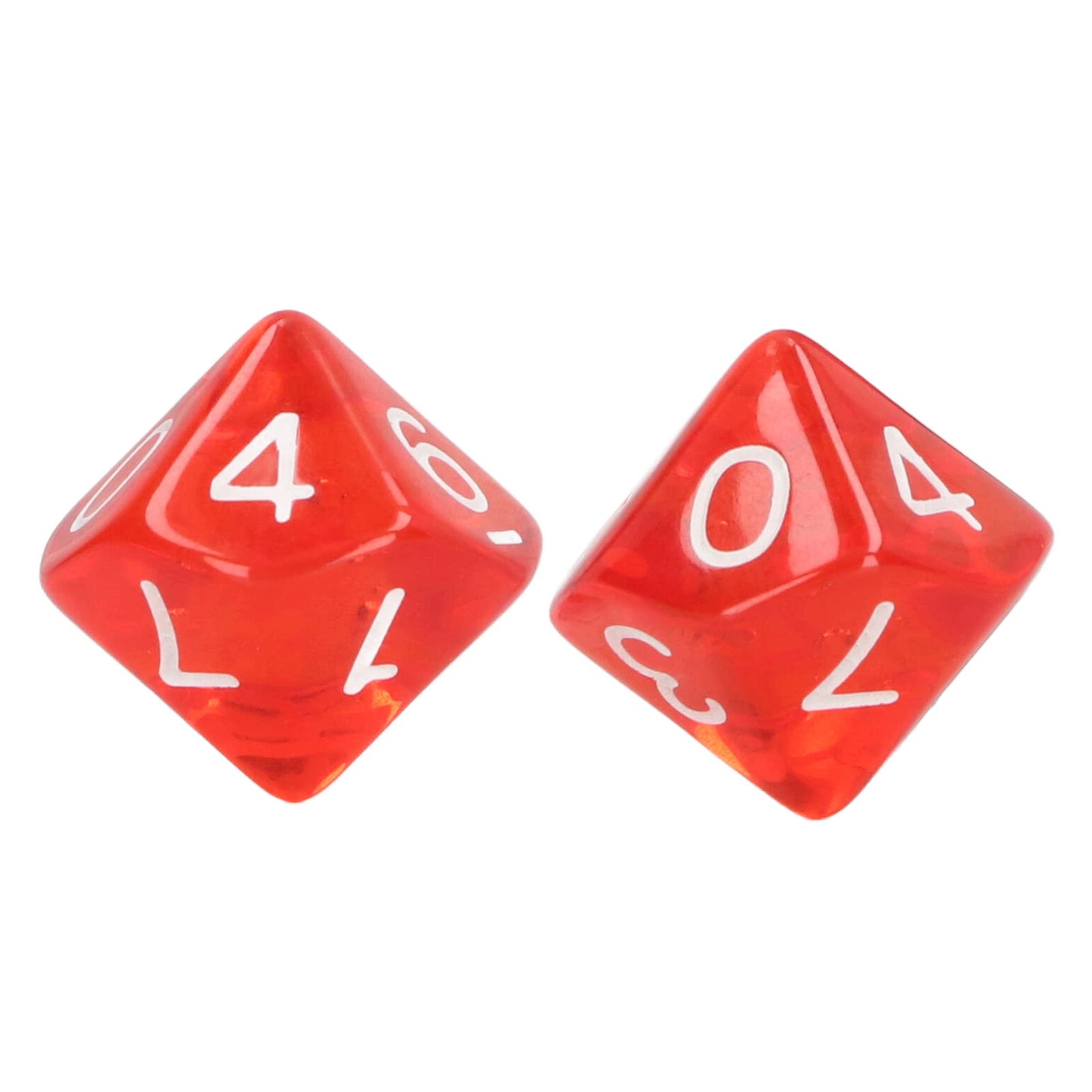 Teaching Dices, Numbers Dices 10 Side Plastic for Board Games (Red)